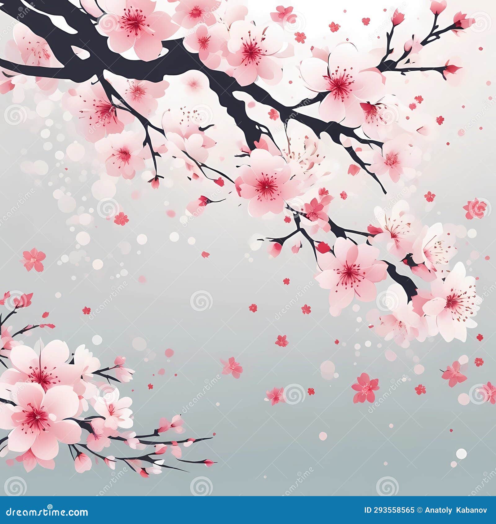 Beautiful Sakura Background Stock Illustration - Illustration of ...