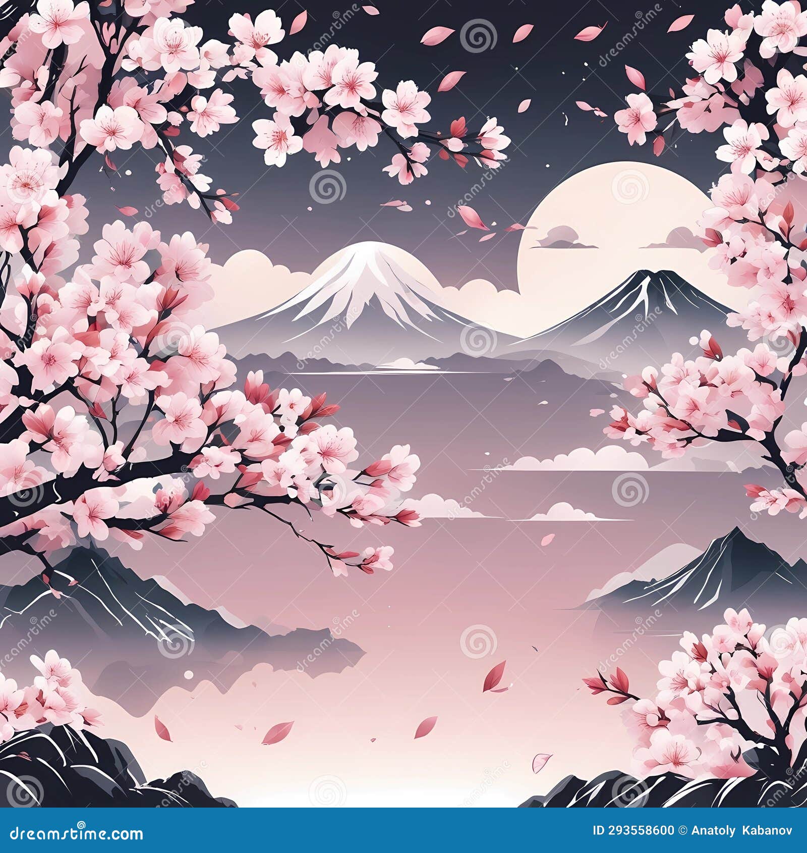 Beautiful Sakura Background Stock Illustration - Illustration of petal ...