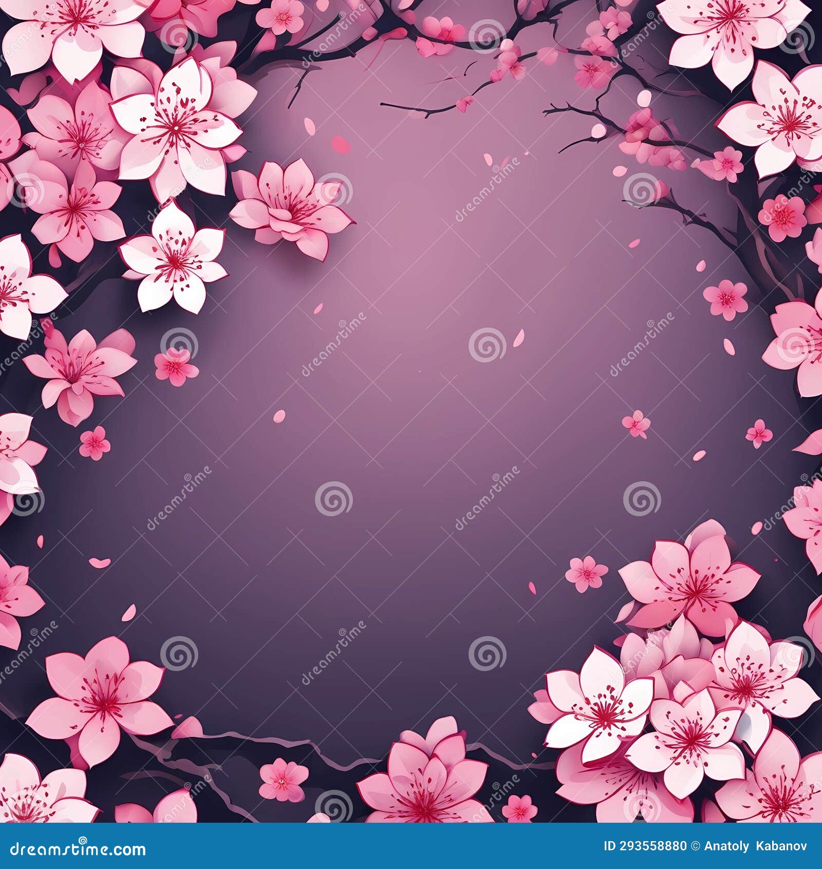 Beautiful Sakura Background Stock Illustration - Illustration of purple ...