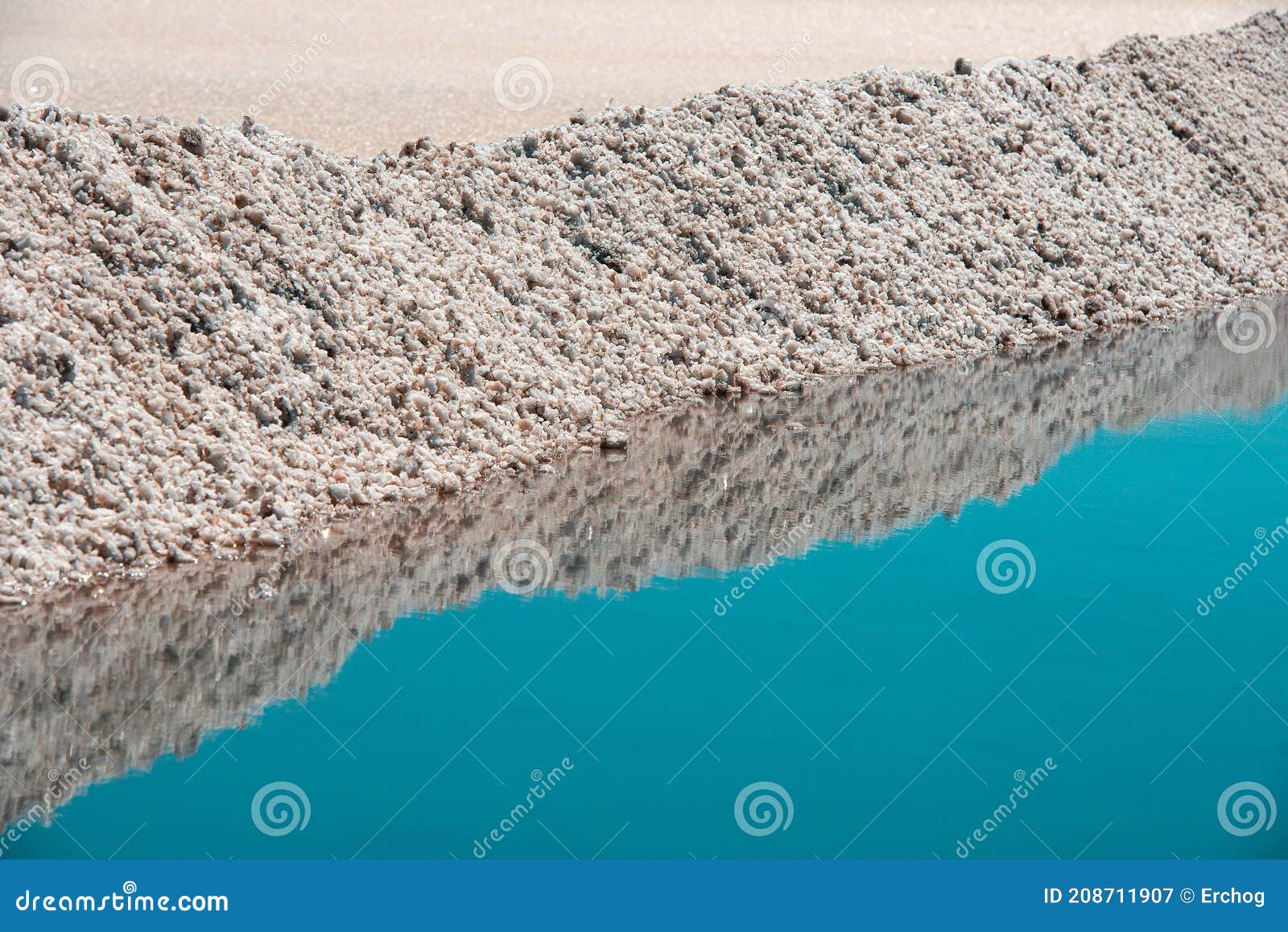 Beautiful Salt Plains. Bright Salt. Bright Blue Salt Water Stock Image ...