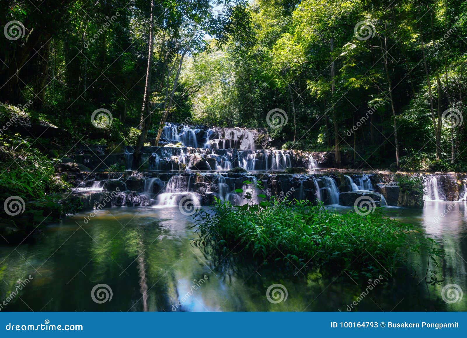 Beautiful Sam Lan Waterfall in the Forest, Khao Sam Lan National Stock ...