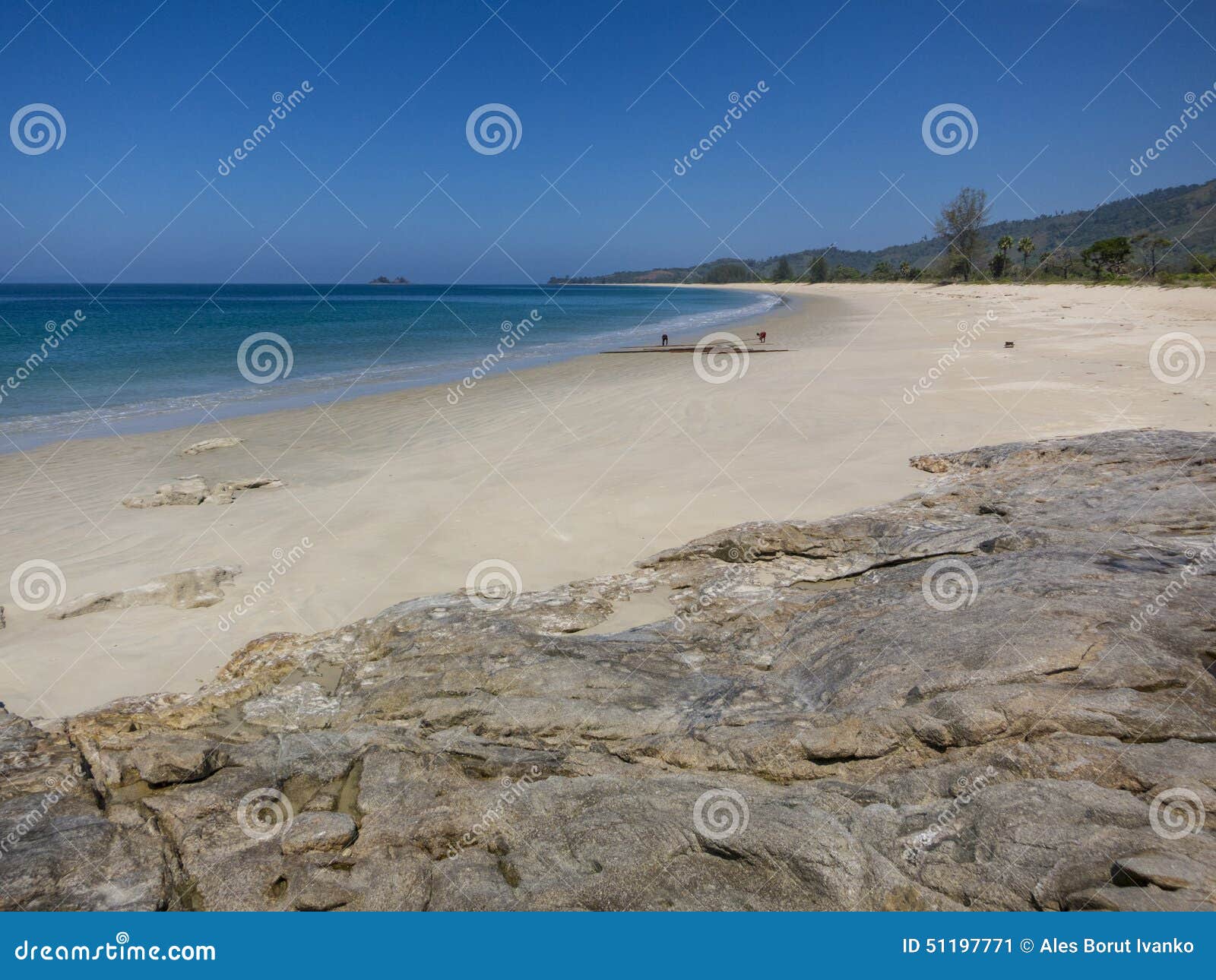 Beautiful Sand and Stone Beach in Myanmar Stock Image - Image of ...