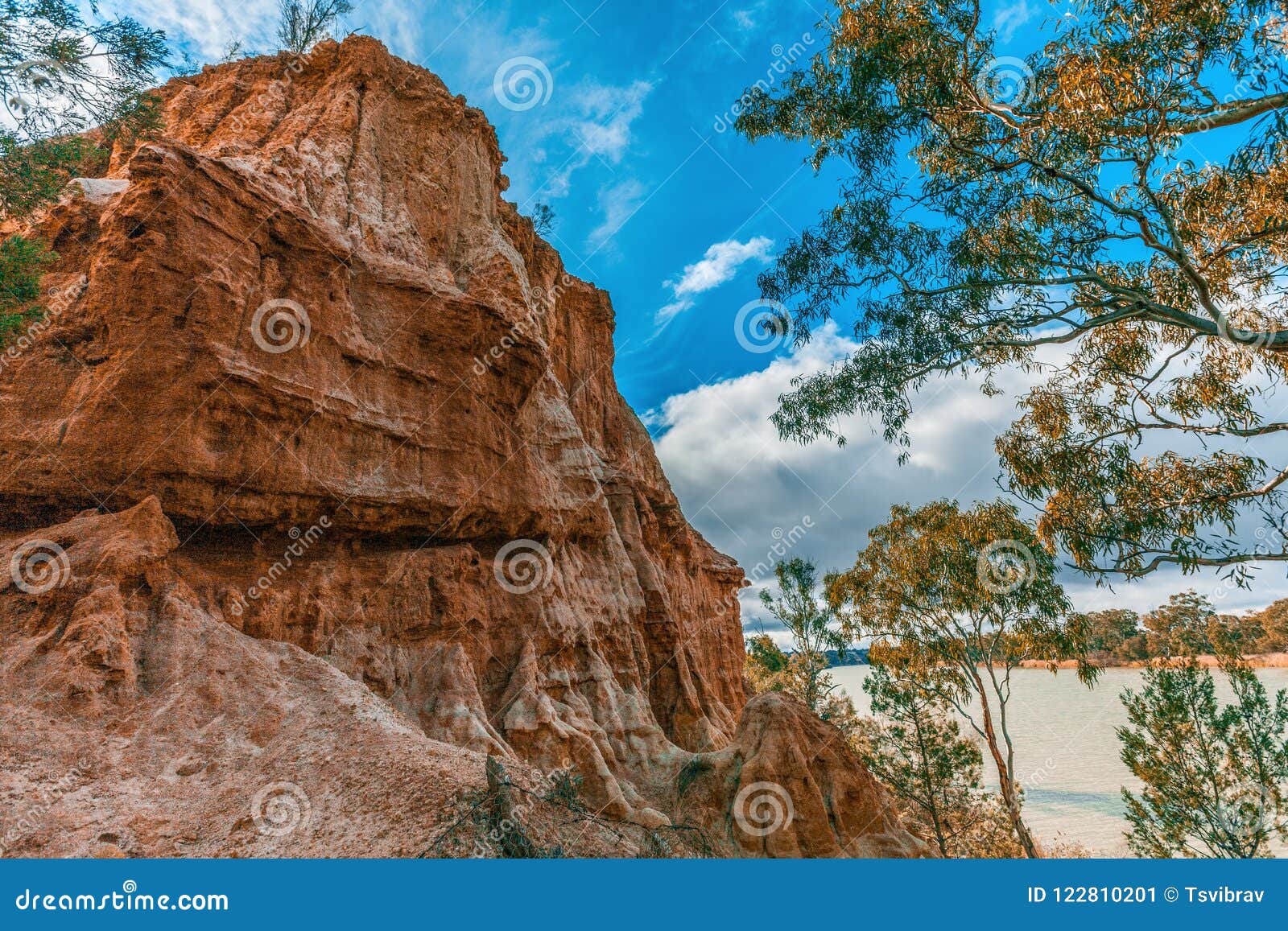 Beautiful Sandstone Cliffs. Stock Image - Image of geology, paringa ...