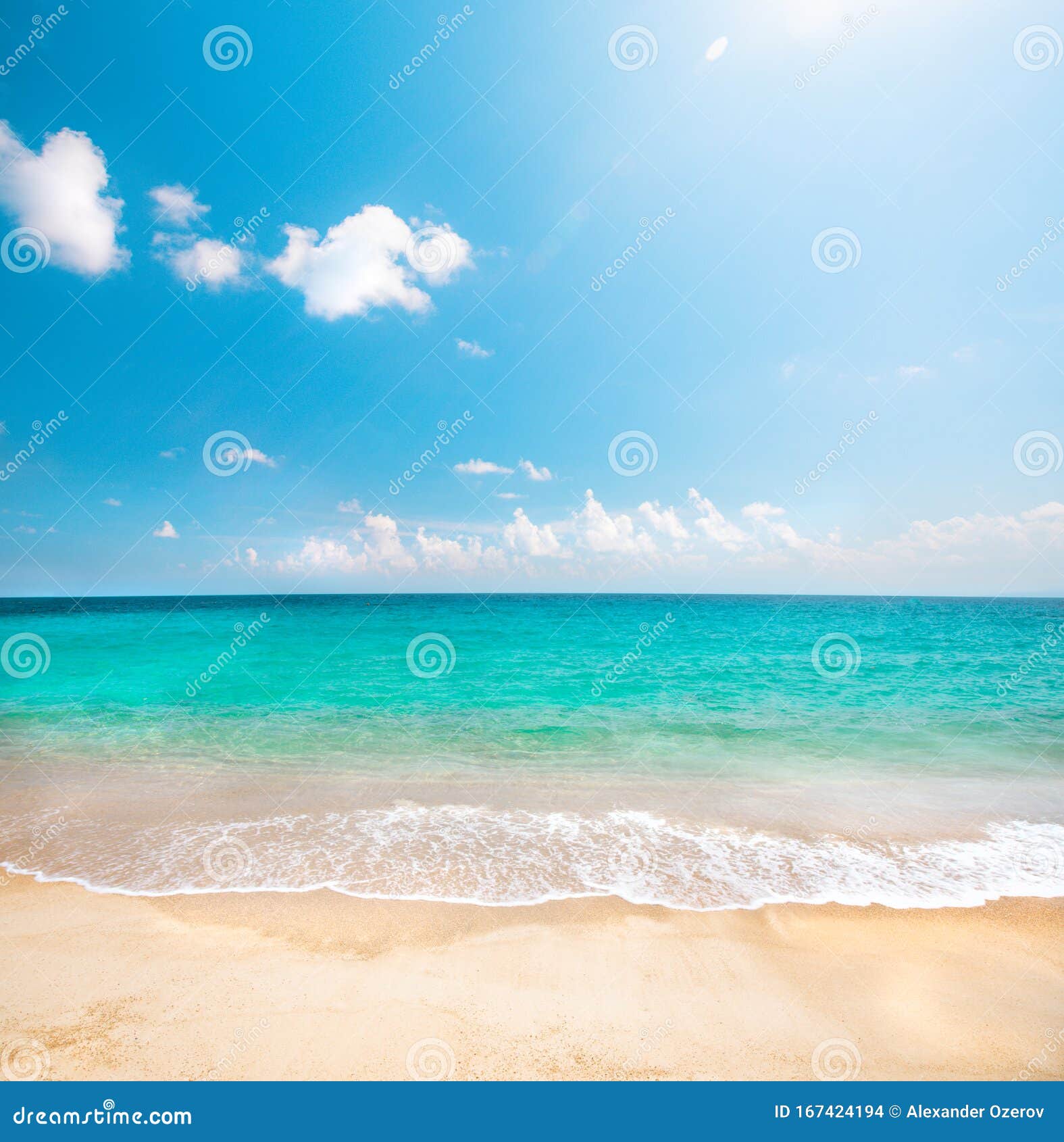 Beautiful Sandy Beach and Tropical Sea Stock Photo - Image of island ...