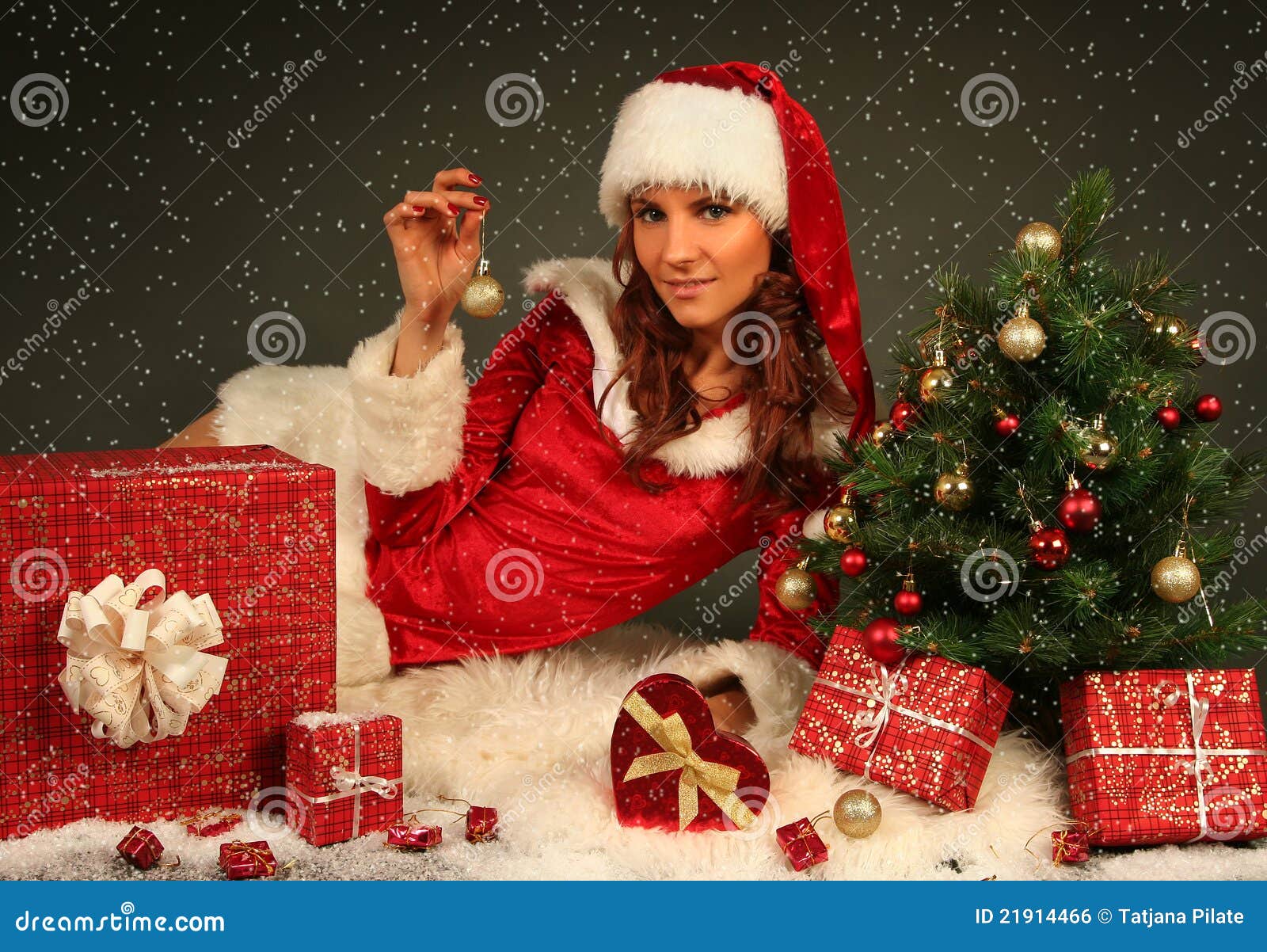 Beautiful Santa stock photo. Image of happiness, girl - 21914466