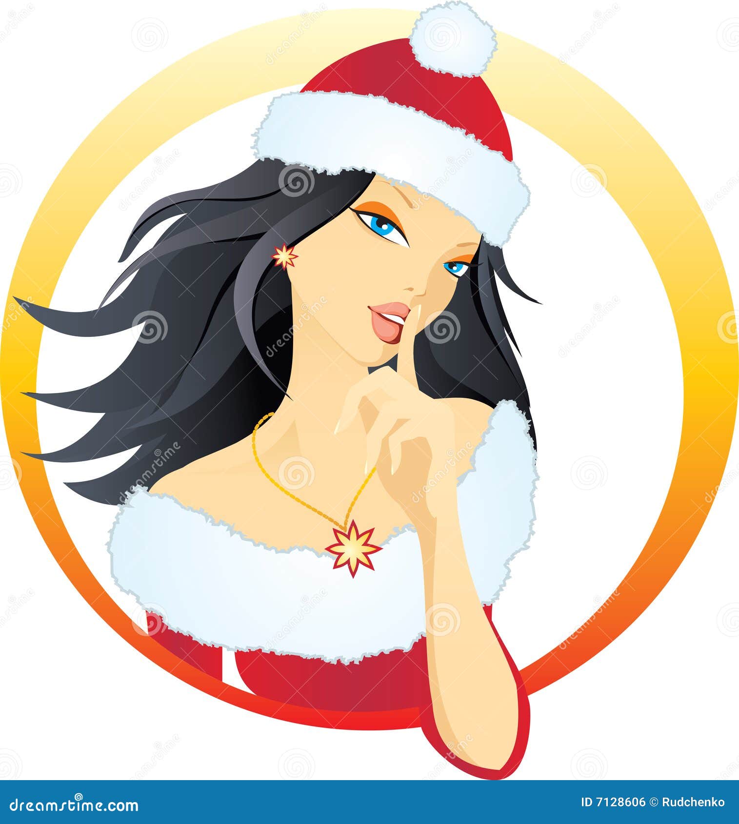 Beautiful santa woman stock vector. Illustration of beauty - 7128606