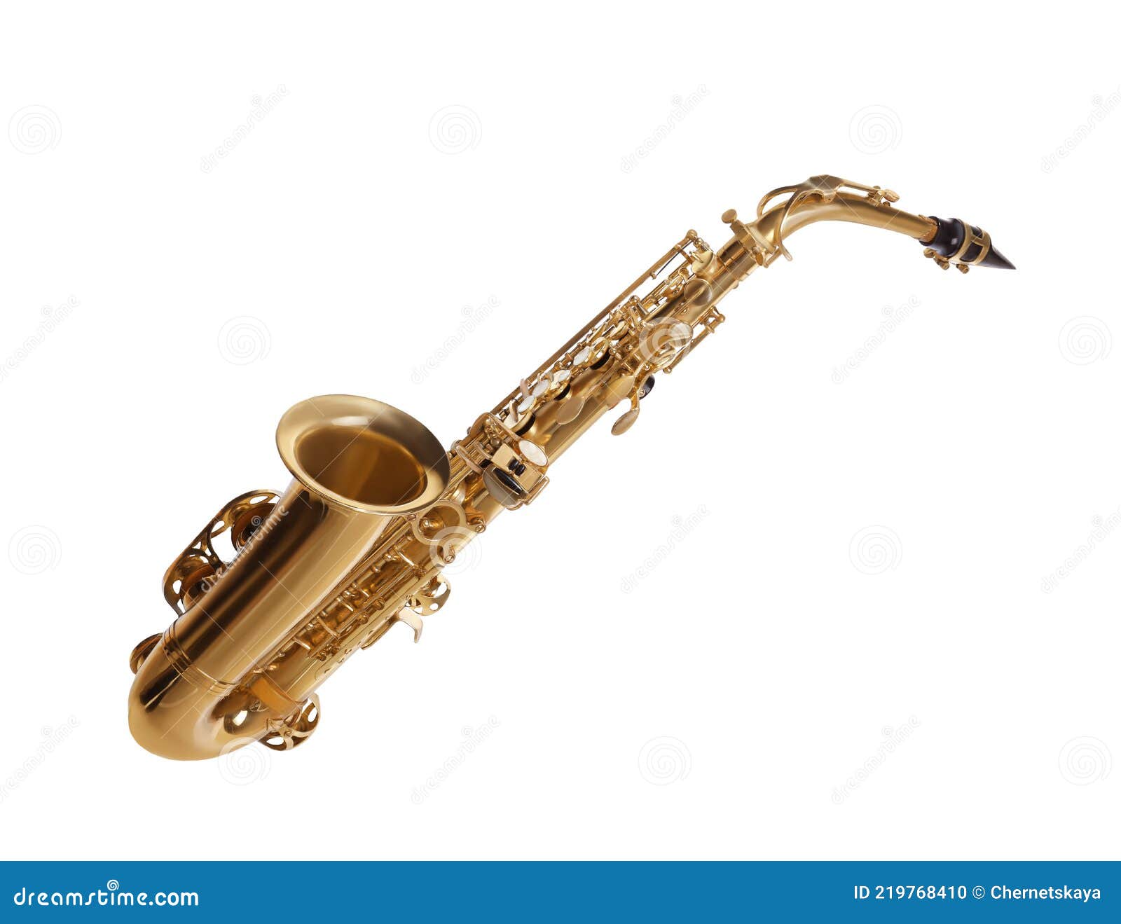 Beautiful Saxophone Isolated on White. Musical Instrument Stock Photo ...
