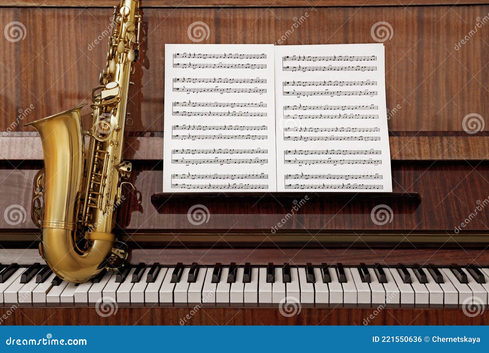 Beautiful Saxophone on Piano Keys. Musical Stock Photo - Image of jazz ...