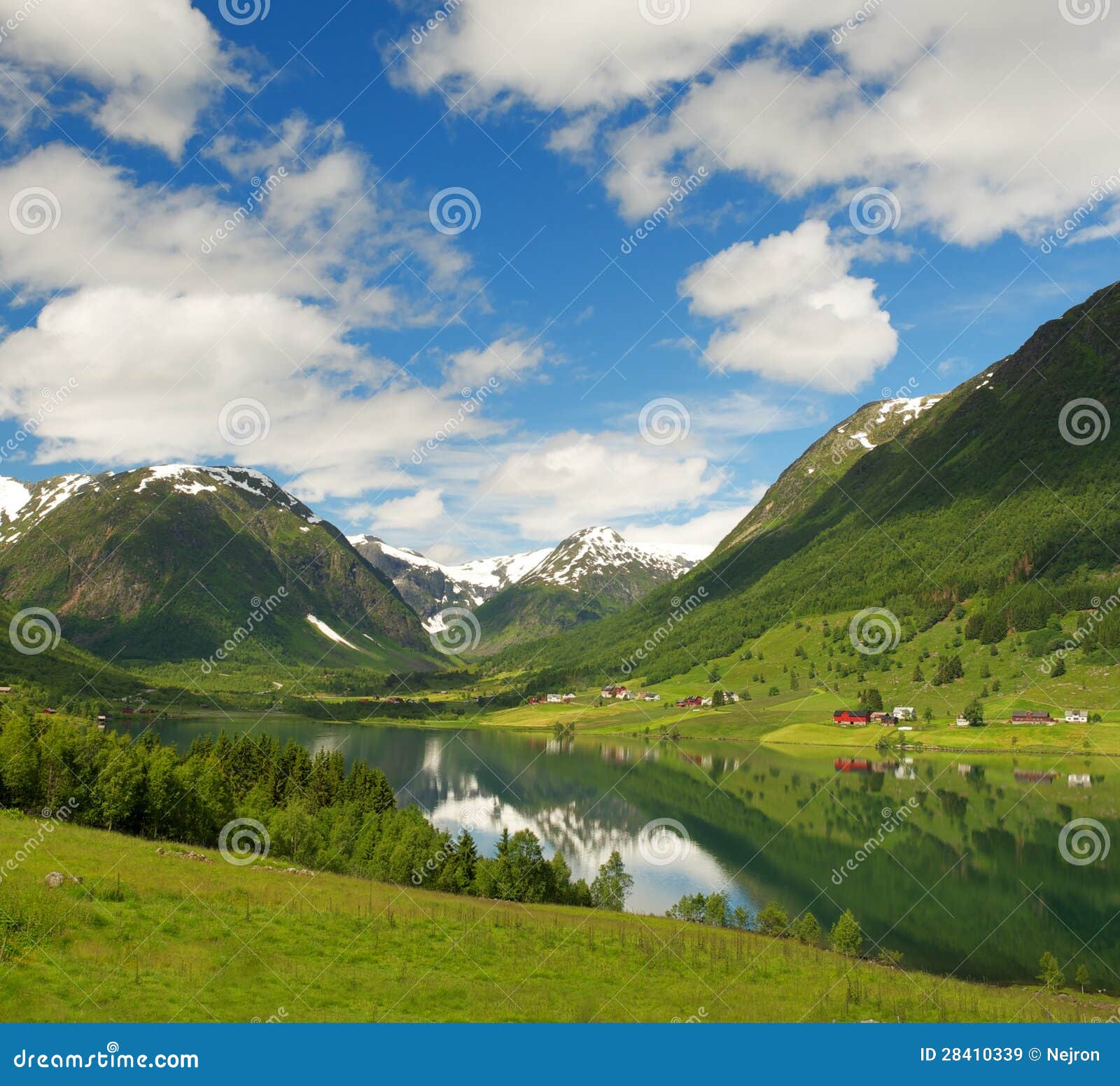 Beautiful Scandinavian Landscape Stock Image - Image of lush, farm ...