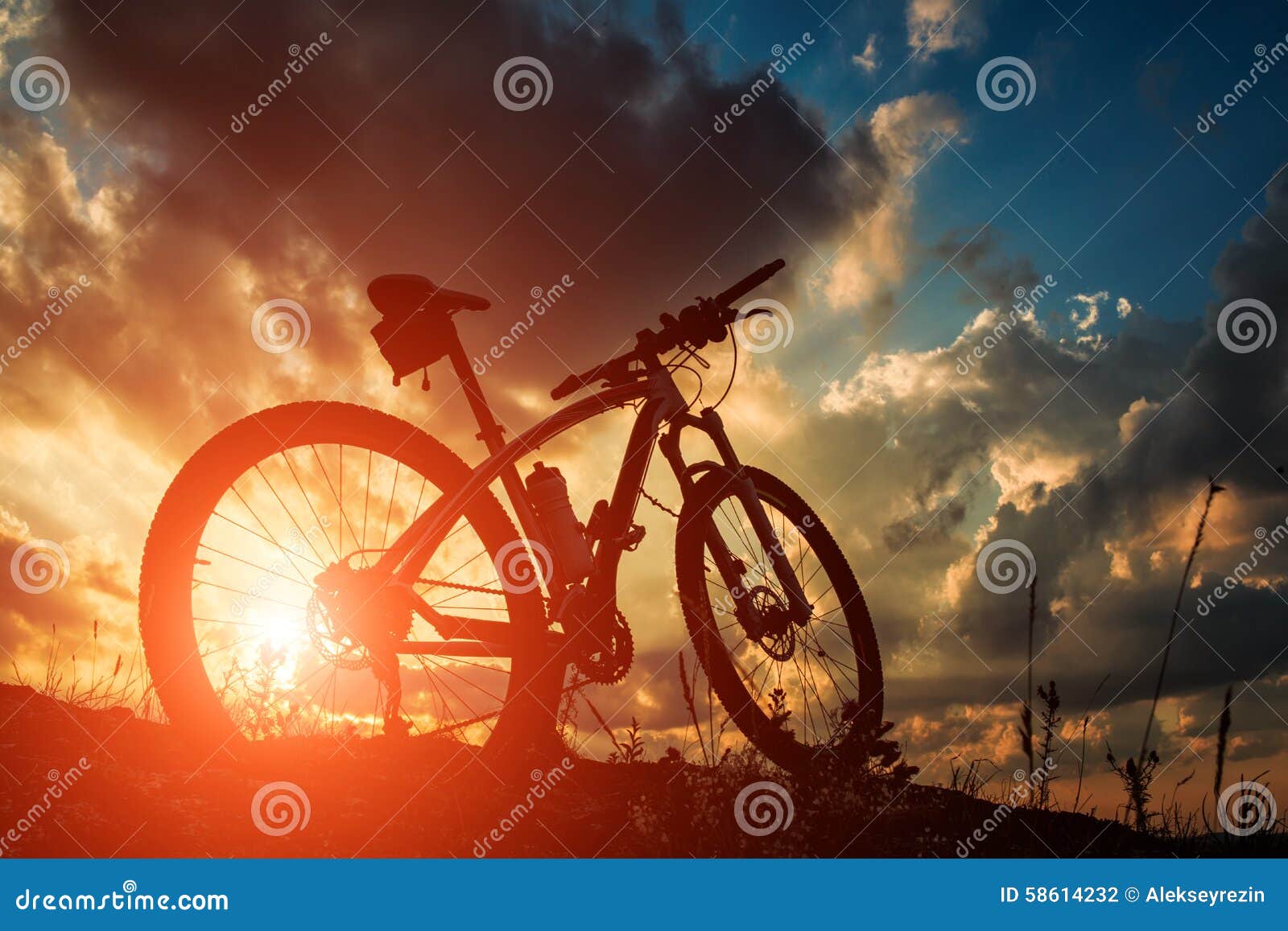 Beautiful Scene of Bike on Sunset Stock Photo - Image of scene ...