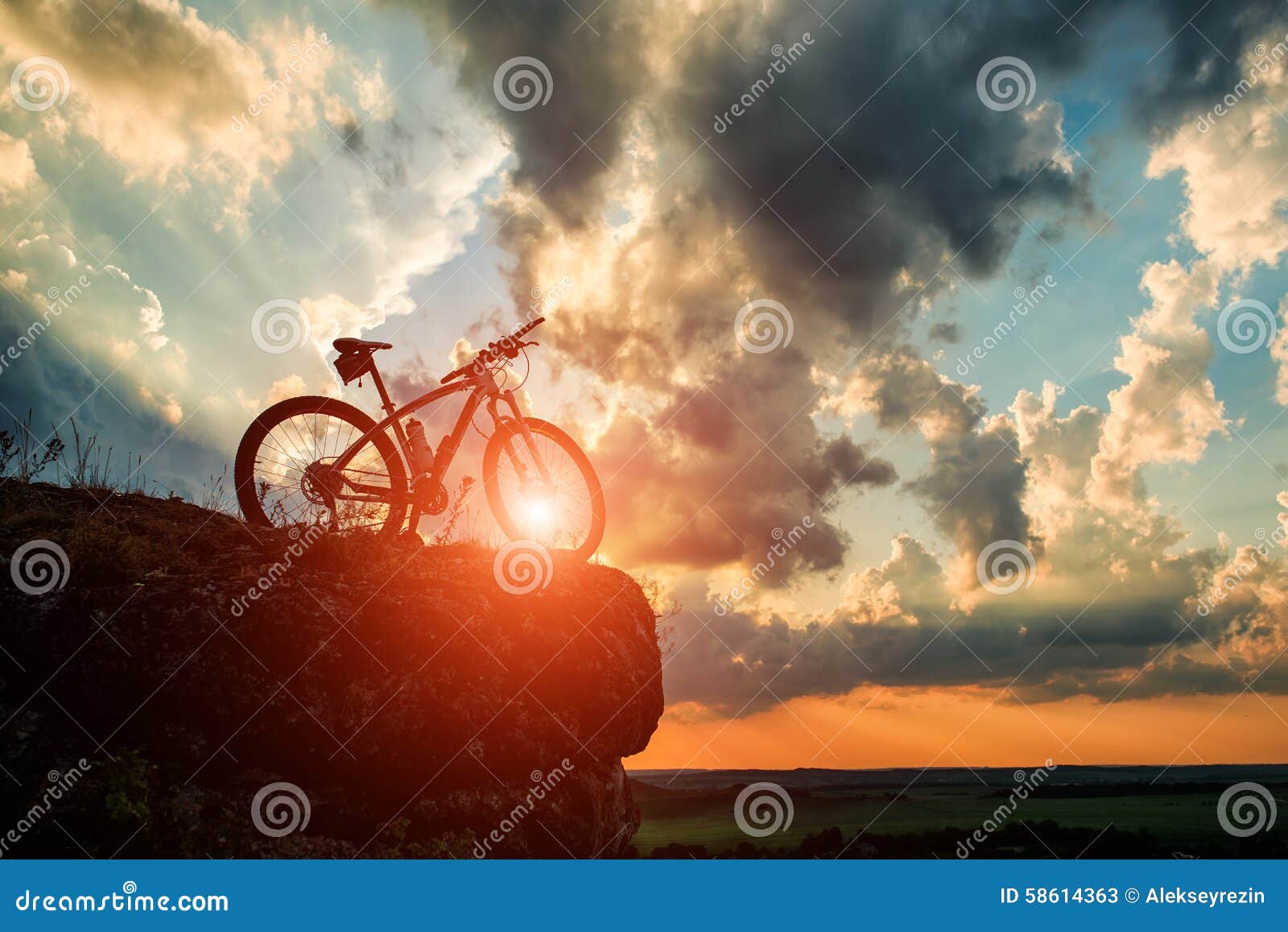 Beautiful Scene of Bike on Sunset Stock Image - Image of nice ...