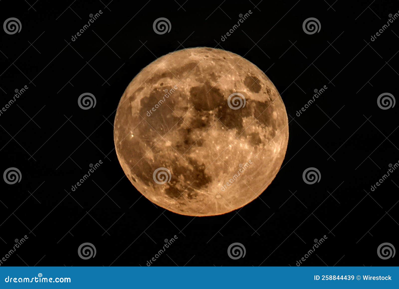 Beautiful Scene of the Full Moon in the Black Sky Stock Image - Image ...