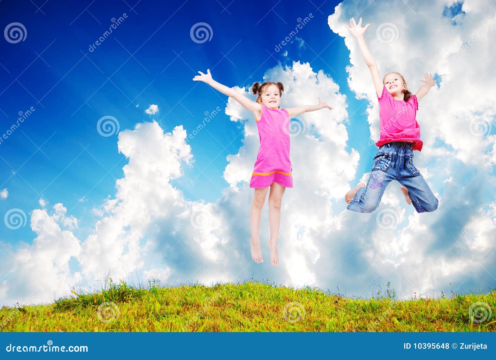 Beautiful Scene of Happy Childhod Stock Photo - Image of leap, beauty ...