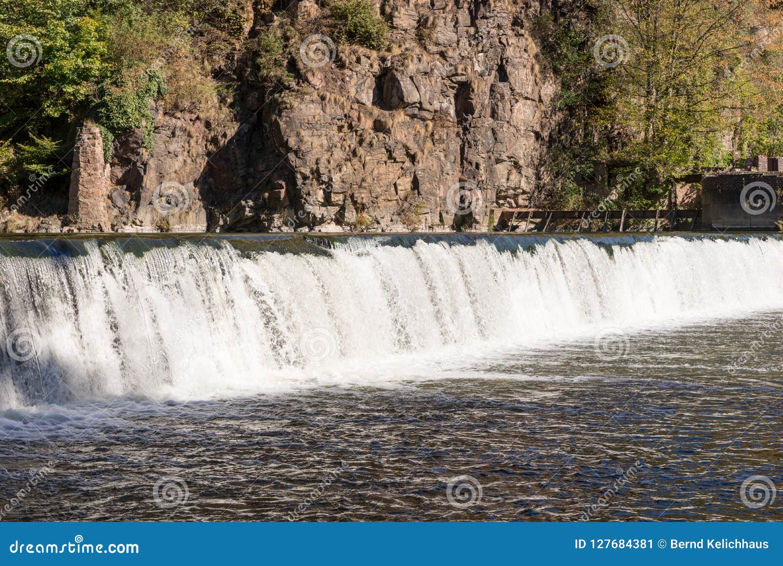 Mountain Waterfall with Stone Cascade Stock Image - Image of beautiful ...