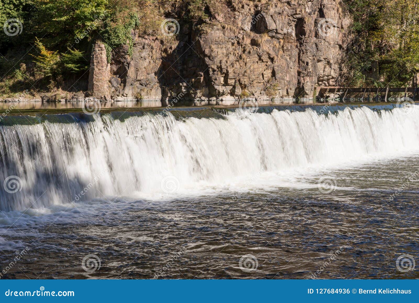 Mountain Waterfall with Stone Cascade Stock Photo - Image of water ...