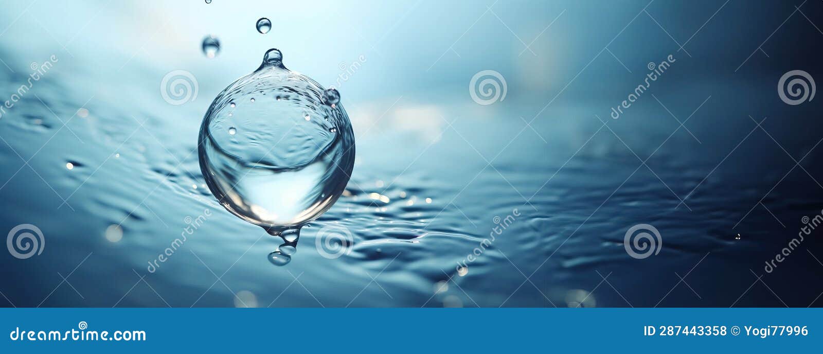 Beautiful Scene of Realistic Water Drop Falling into Water, Copy Space ...
