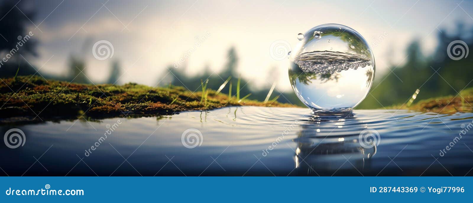 Beautiful Scene of Realistic Water Drop Falling into Water, Copy Space ...