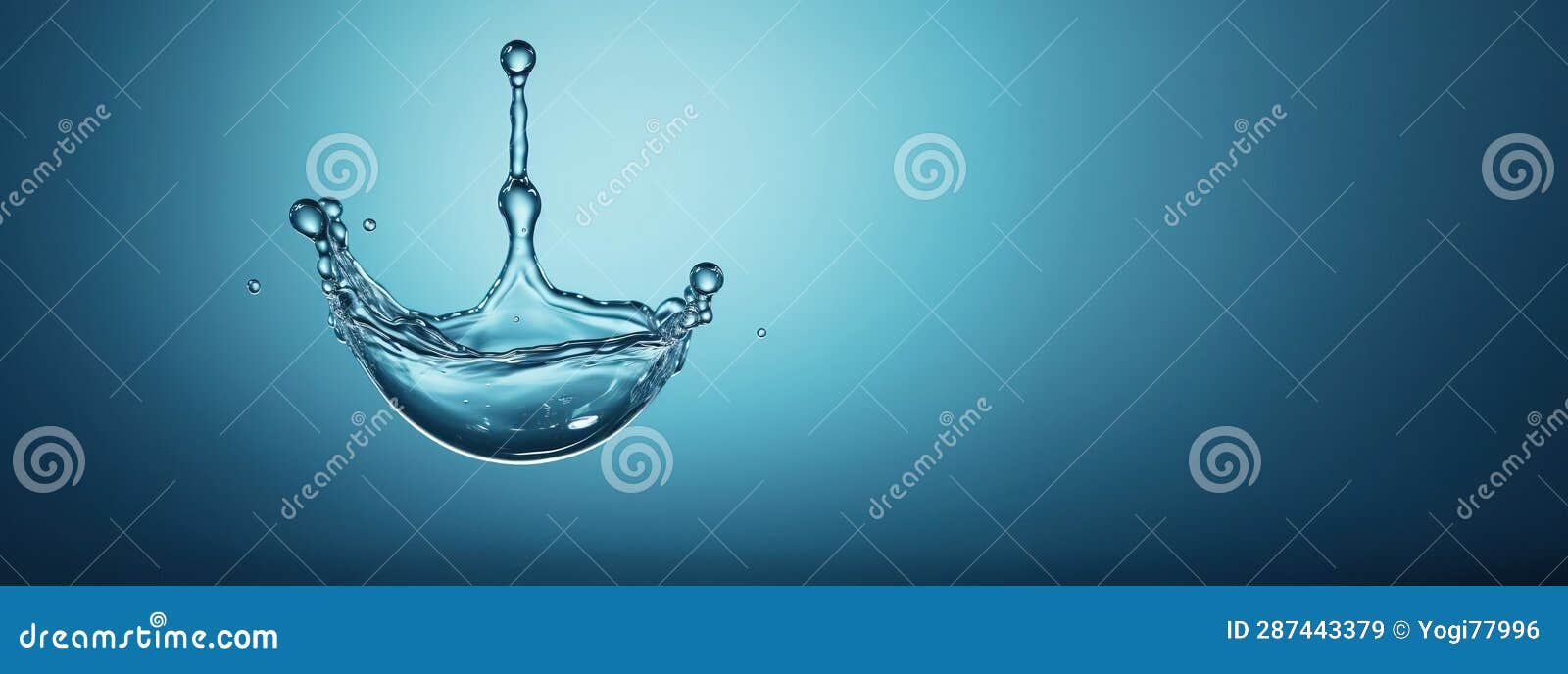 Beautiful Scene of Realistic Water Drop Falling into Water, Copy Space ...