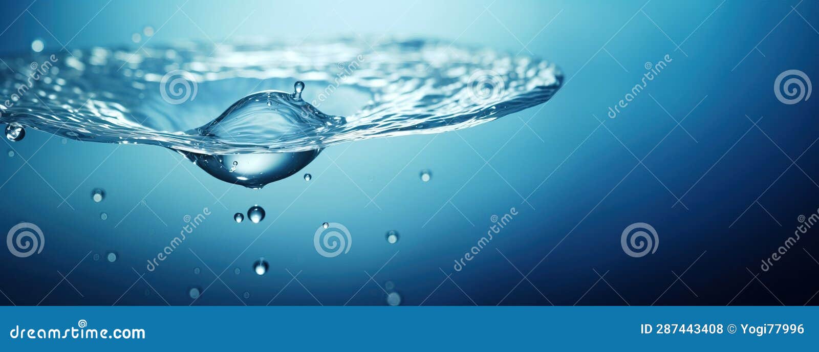 Beautiful Scene of Realistic Water Drop Falling into Water, Copy Space ...