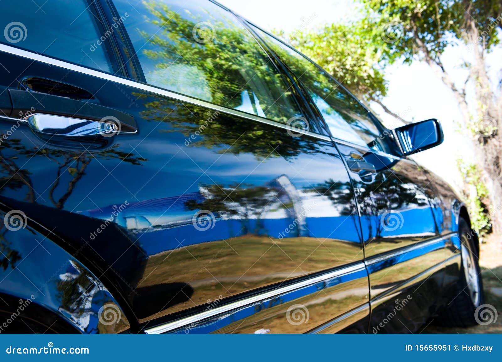Beautiful Scene Reflected on Car Stock Image - Image of automobile ...