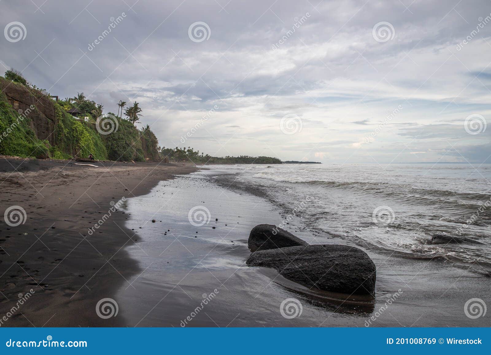 Beautiful Scene of a Shore Washed Up by a Sea Wave Stock Image - Image ...