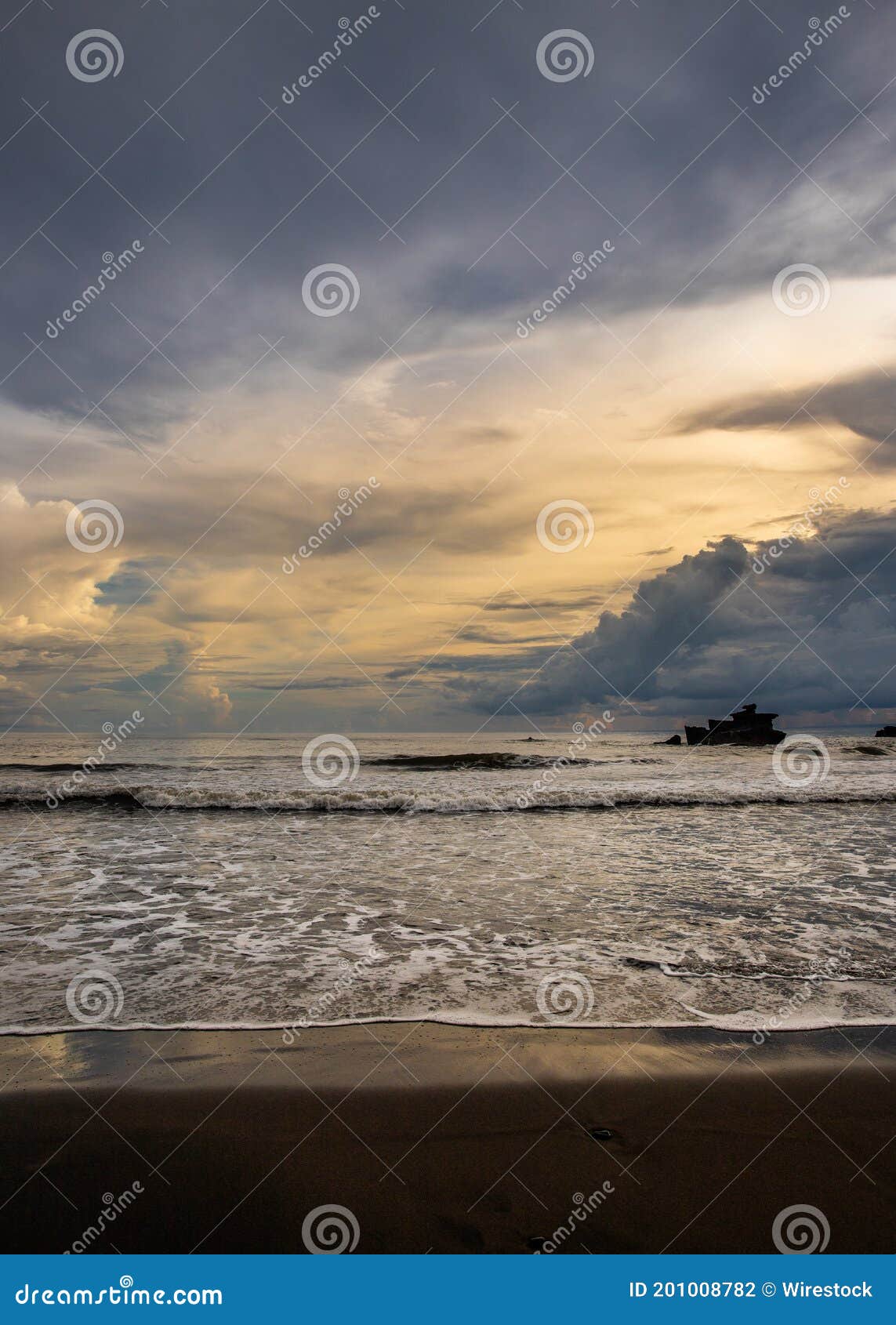 Beautiful Scene of a Shore Washed Up by a Sea Wave Stock Photo - Image ...