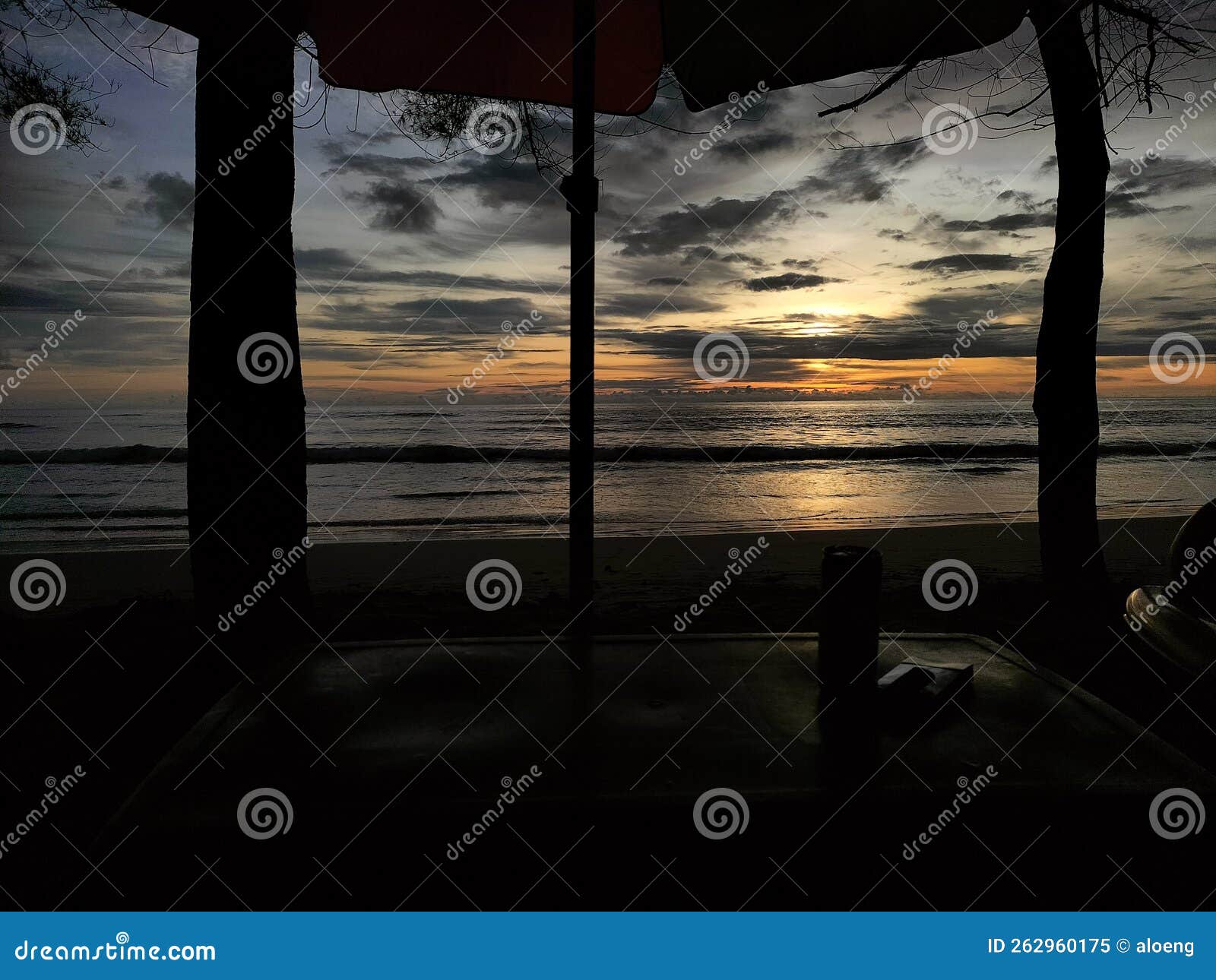 Really Beautiful Scenery on the Beach in the Late Afternoon Stock Image ...