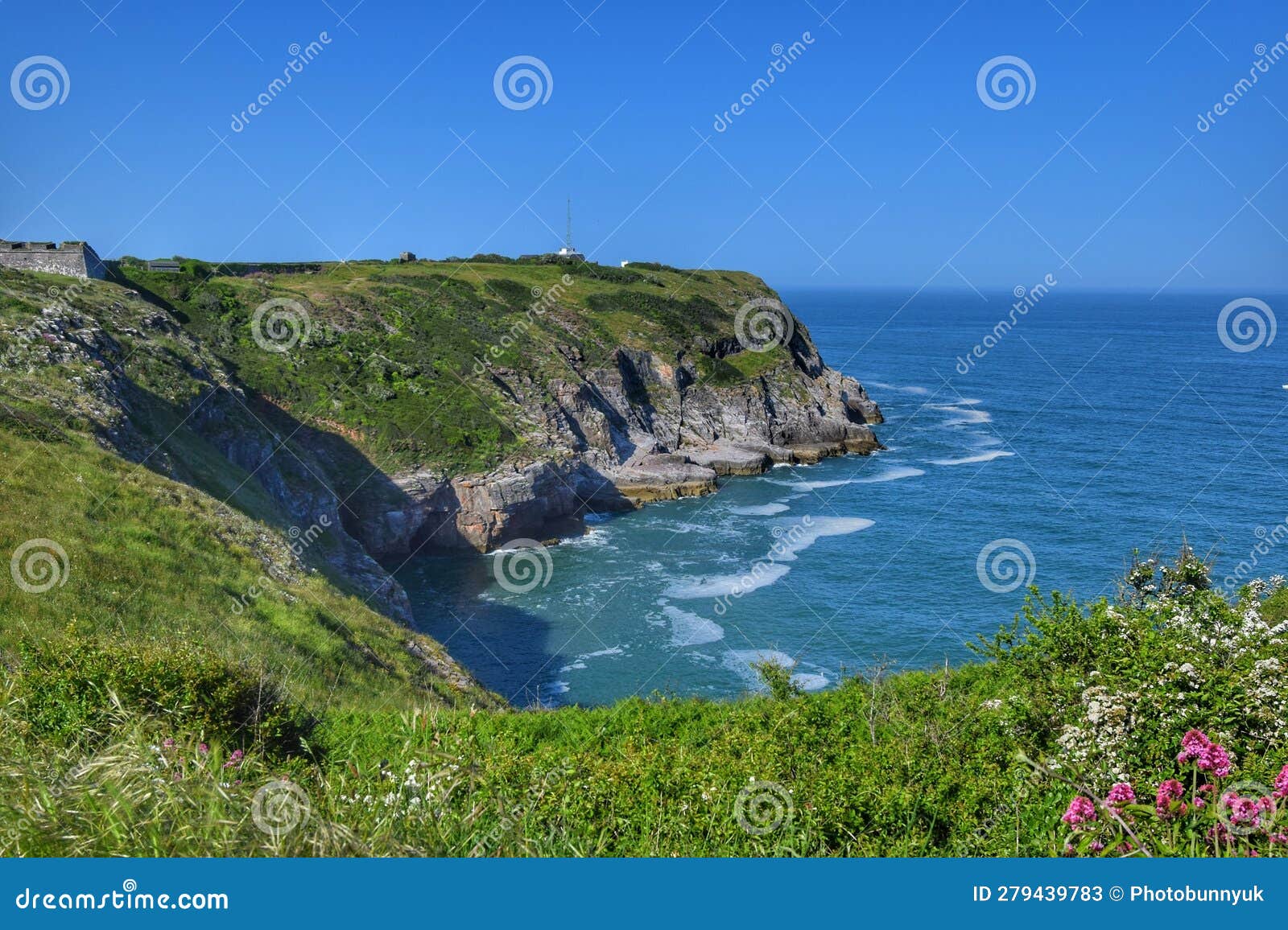 Beautiful Scenery at Berry Head, Brixham in Devon, UK. Stock Image ...