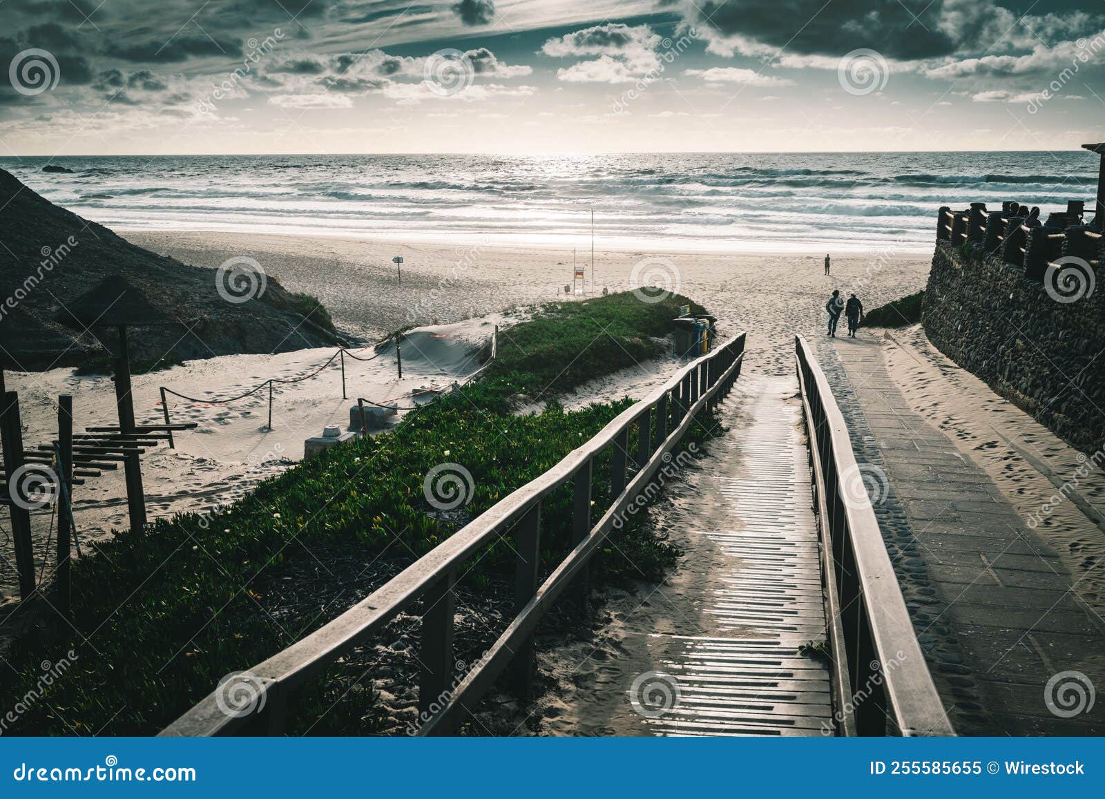 Beautiful Scenery of a Boardwalk by the Sea. Stock Image - Image of ...