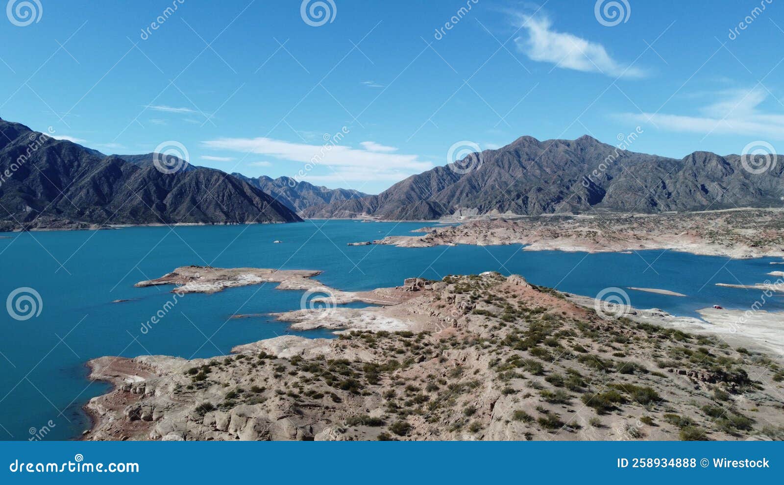 Scenery of Calm Blue Lake with Mountains in the Background Stock Photo ...