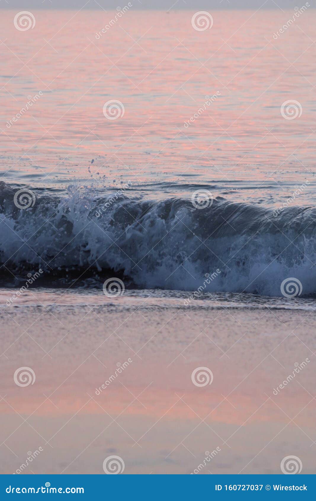 Beautiful Scenery of the Crazy Sea Waves and the Empty Beach during ...