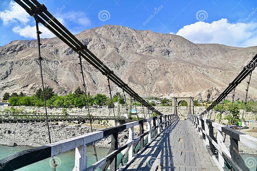 Scenery of Gilgit Bridge and Karakoram Range in Gilgit District ...