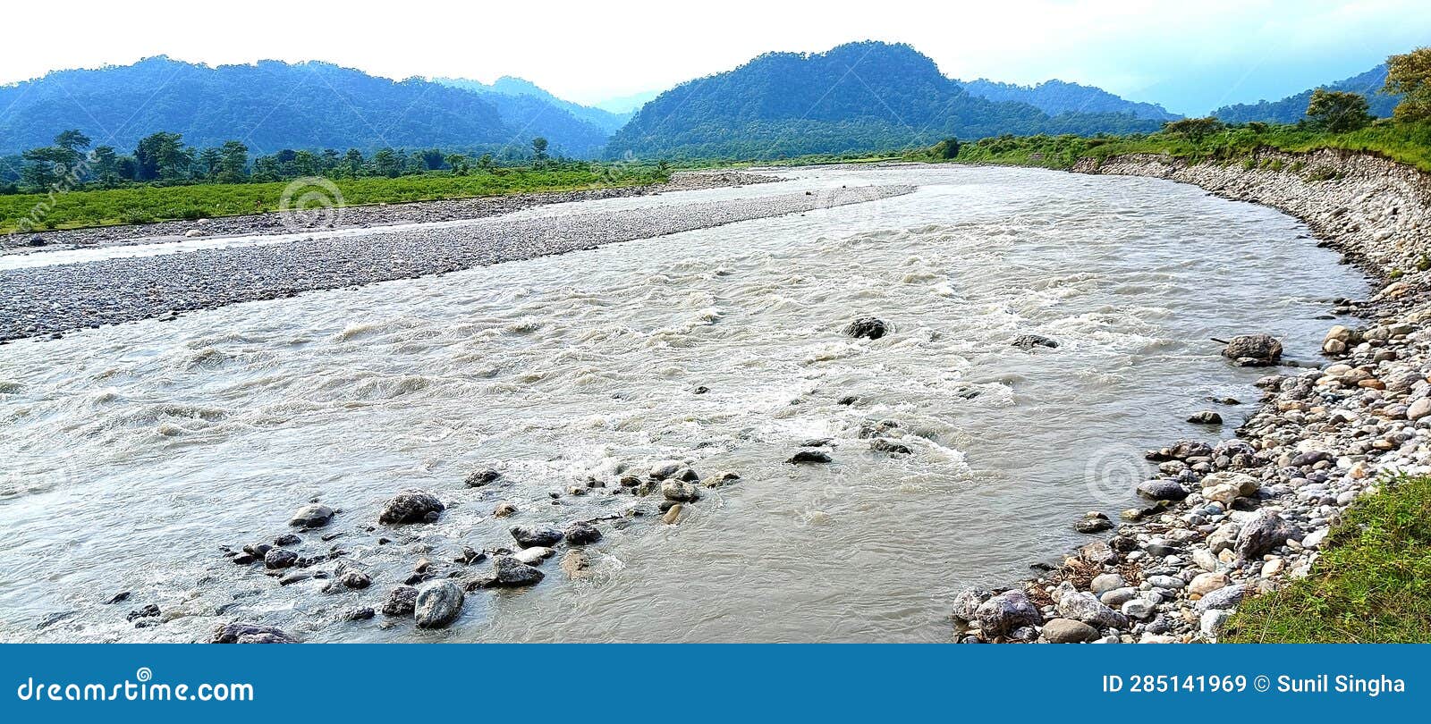 The Beautiful Scenery of Grassland of Baksa of Assam, India. Stock ...