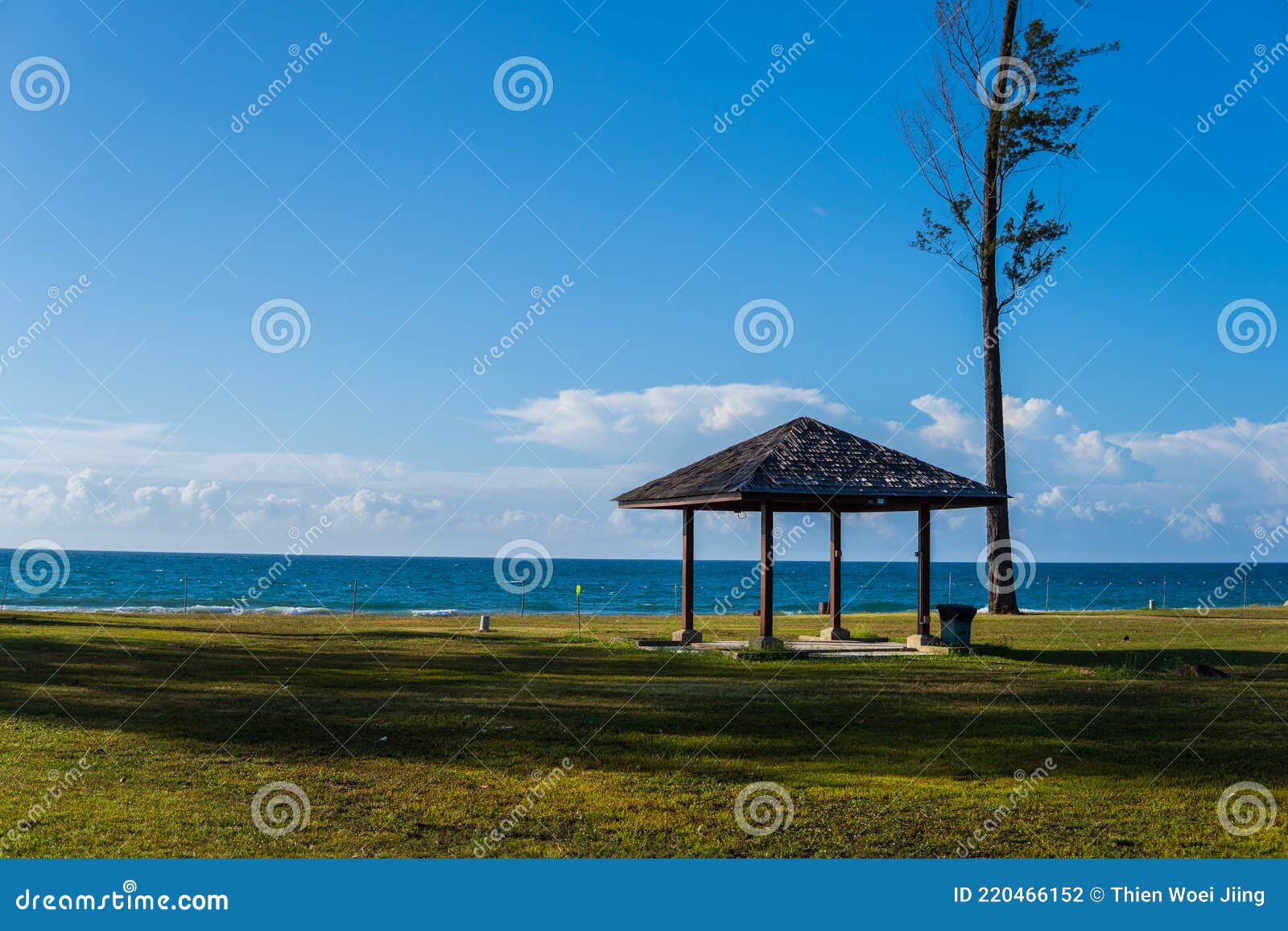 Beautiful Scenery of a Hut with Blue Sky at Beach Stock Photo - Image ...