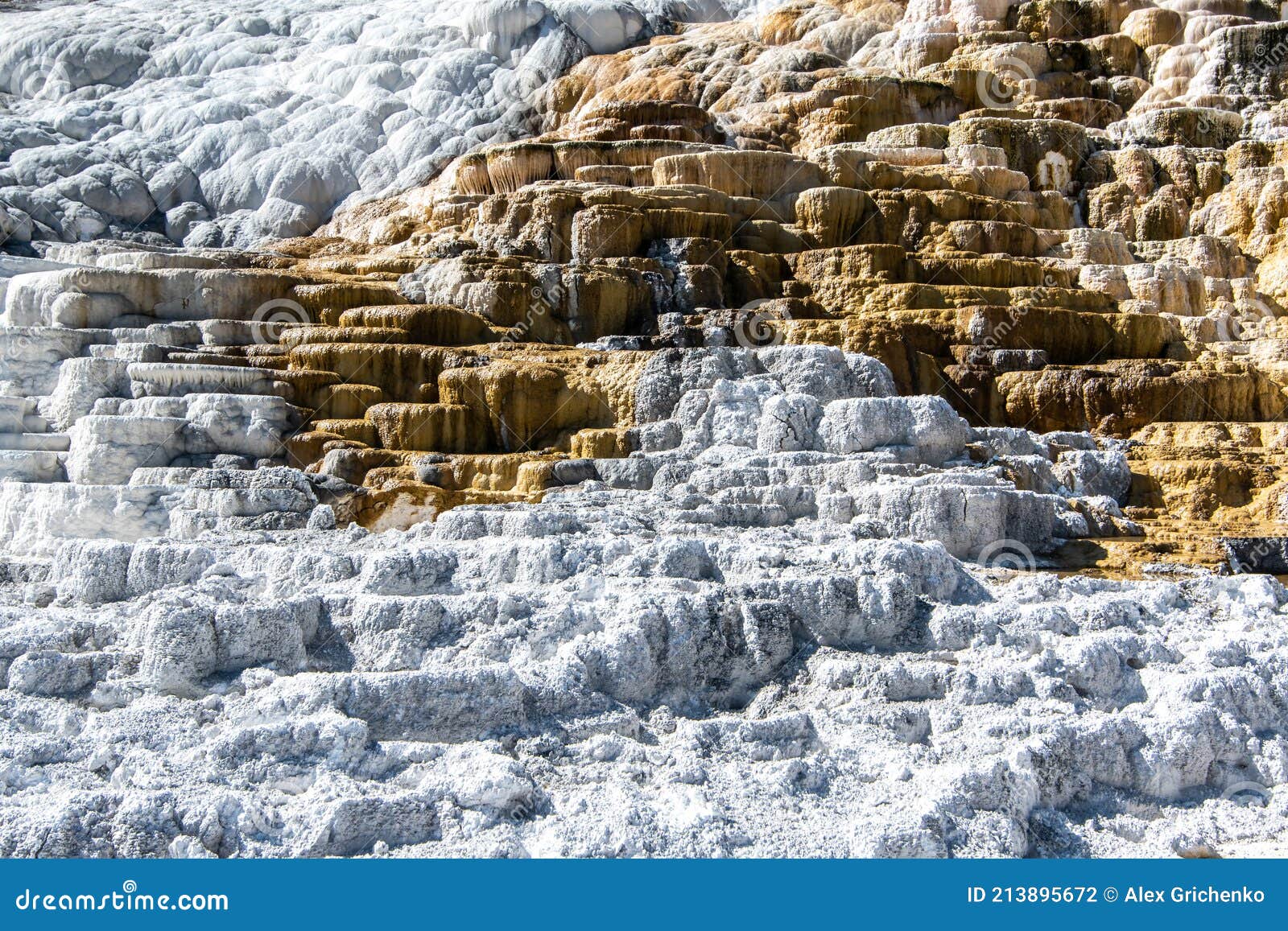 Beautiful Scenery at Mammoth Hot Spring in Yellowstone Stock Photo ...