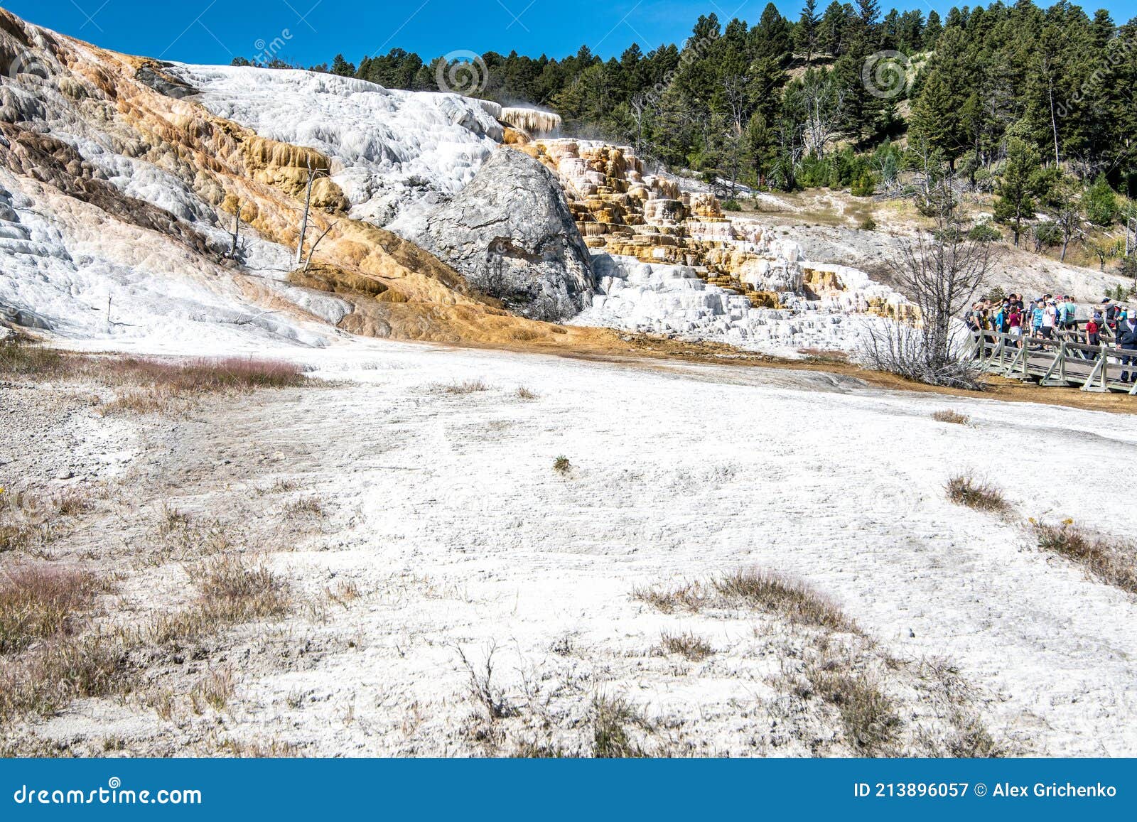 Beautiful Scenery at Mammoth Hot Spring in Yellowstone Stock Image ...