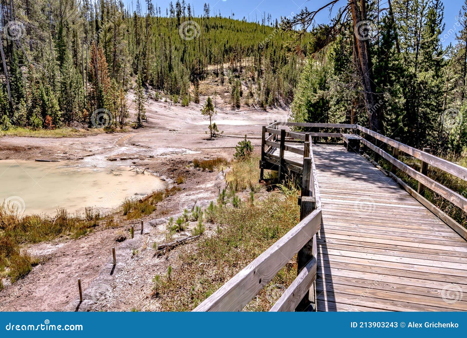 Beautiful Scenery at Mammoth Hot Spring in Yellowstone Stock Image ...
