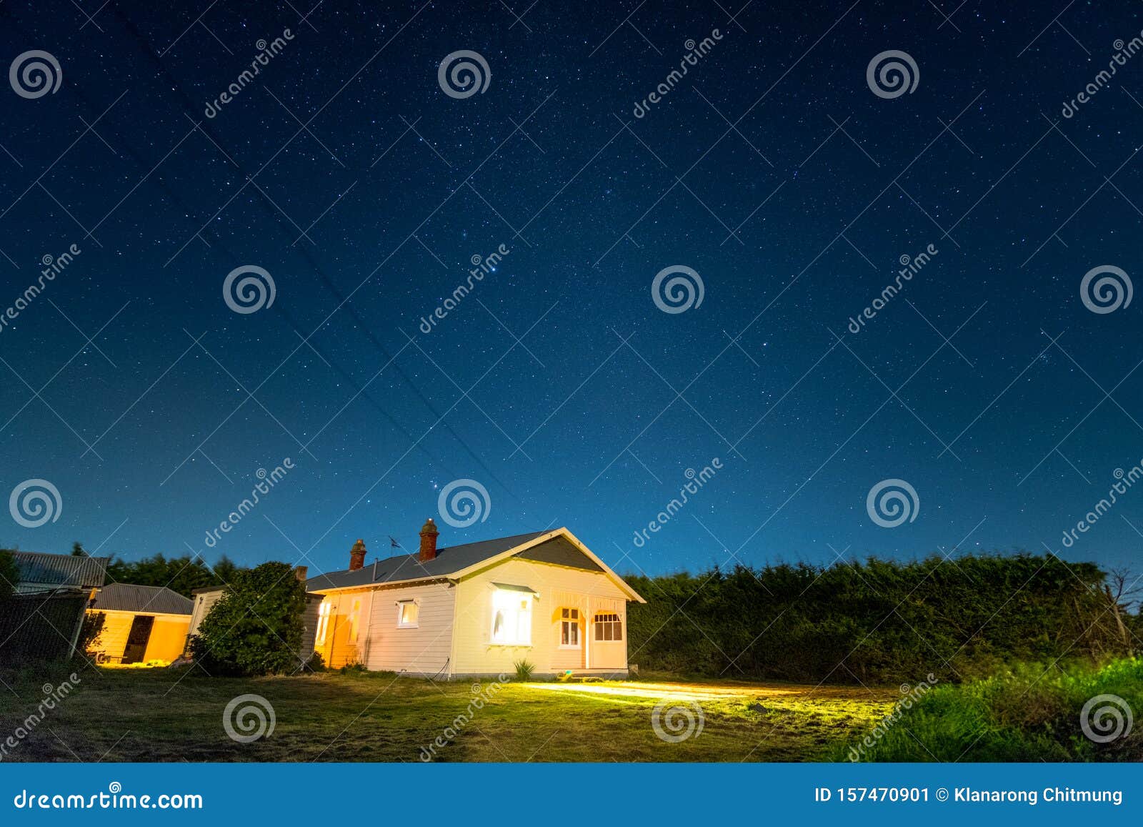 Beautiful Scenery at Night in the Rural Area. I Stock Image - Image of ...