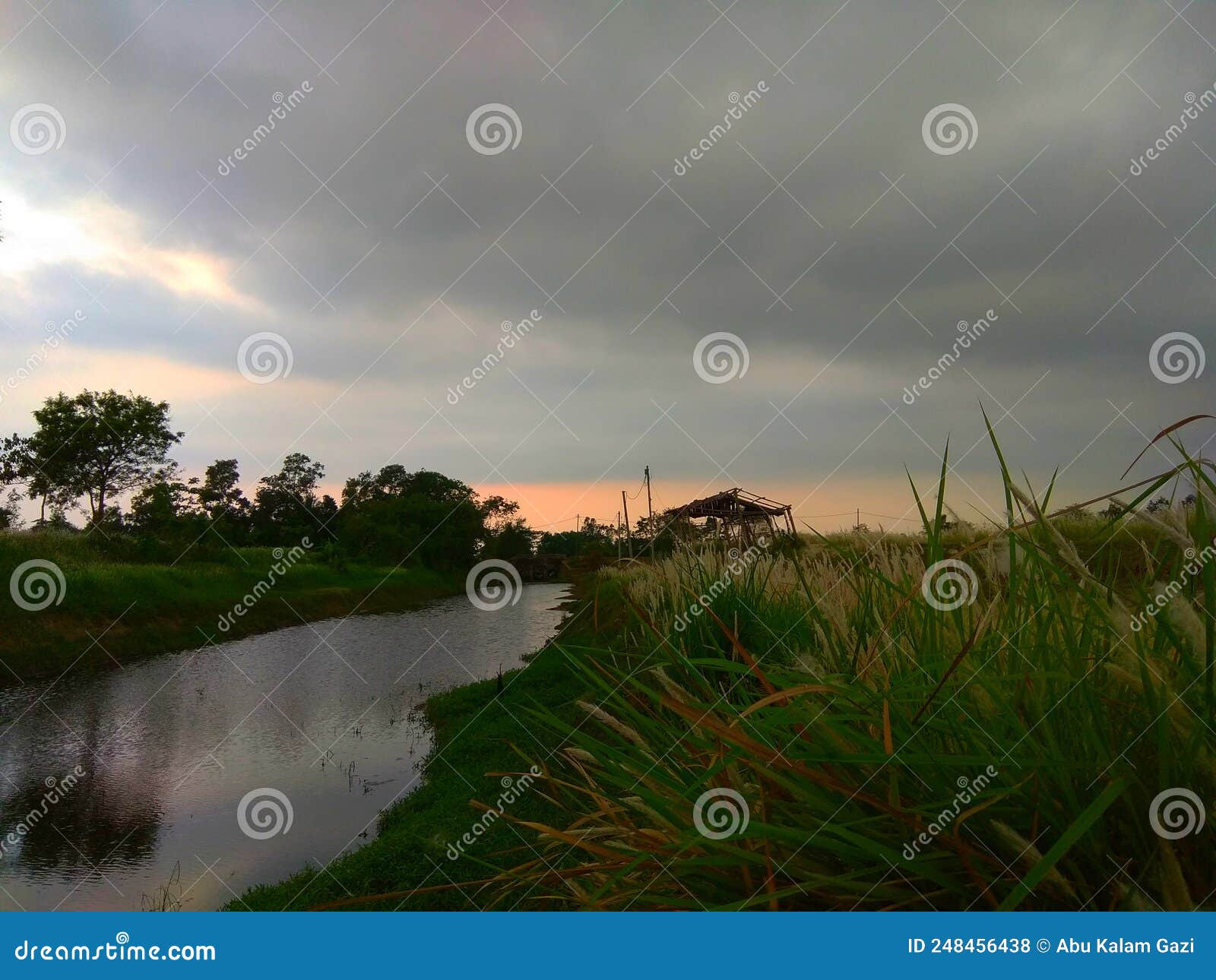 Beautiful River Side Landscape Image Stock Photo - Image of shore ...