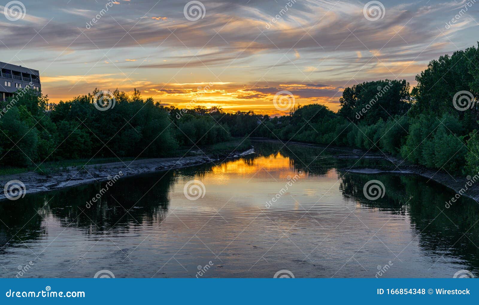 Beautiful Scenery of a River with the Reflection of Green Trees and the ...