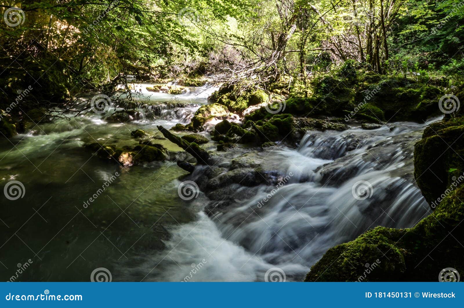 Beautiful Scenery of Rocks Covered with Moss in a River Stock Image ...
