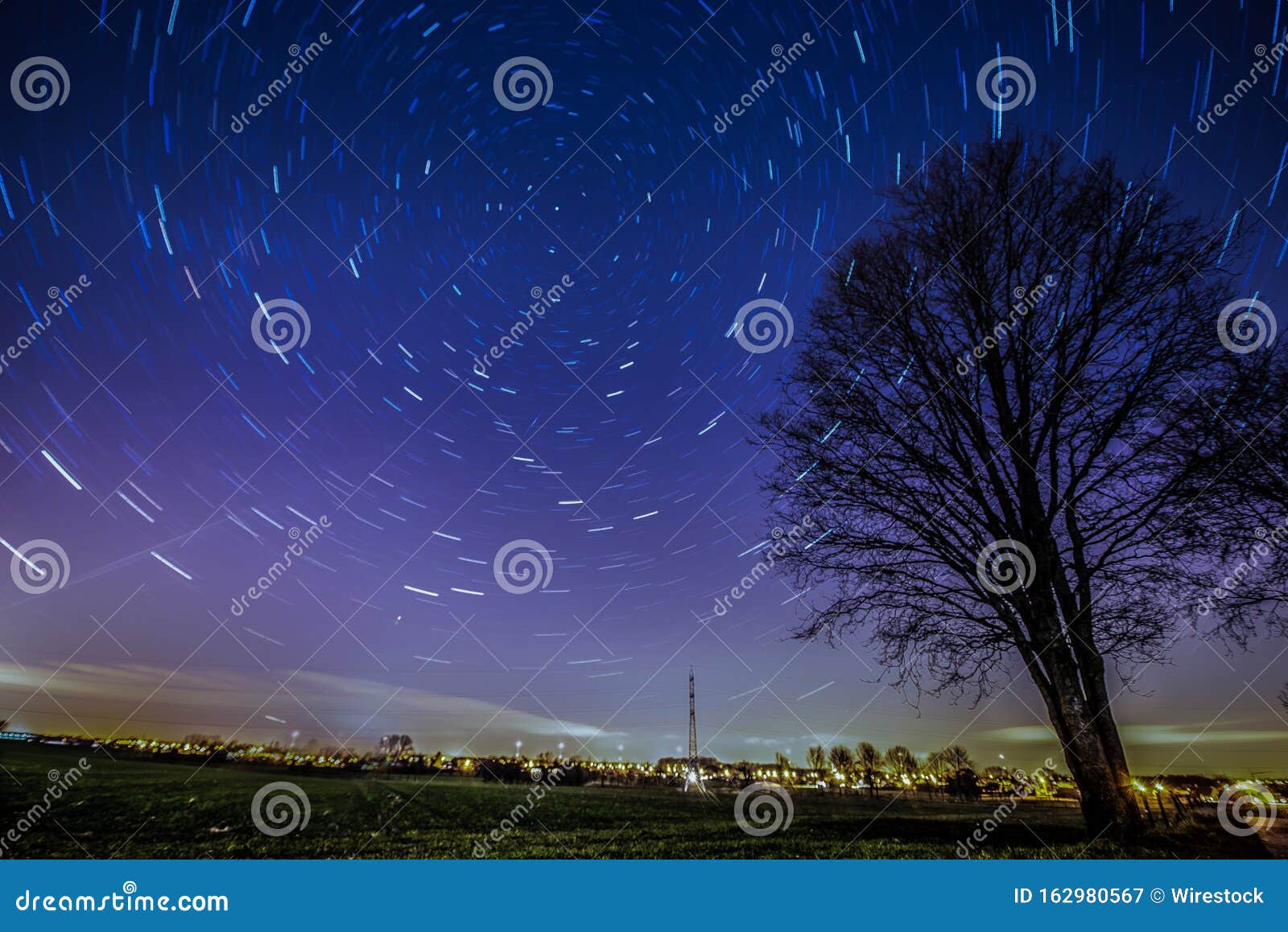 Beautiful Scenery of a Single Tree Under the Breathtaking Starry Sky at ...