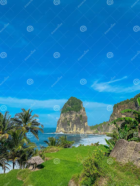 Beautiful Scenery on the South Coast of Java Stock Photo - Image of ...