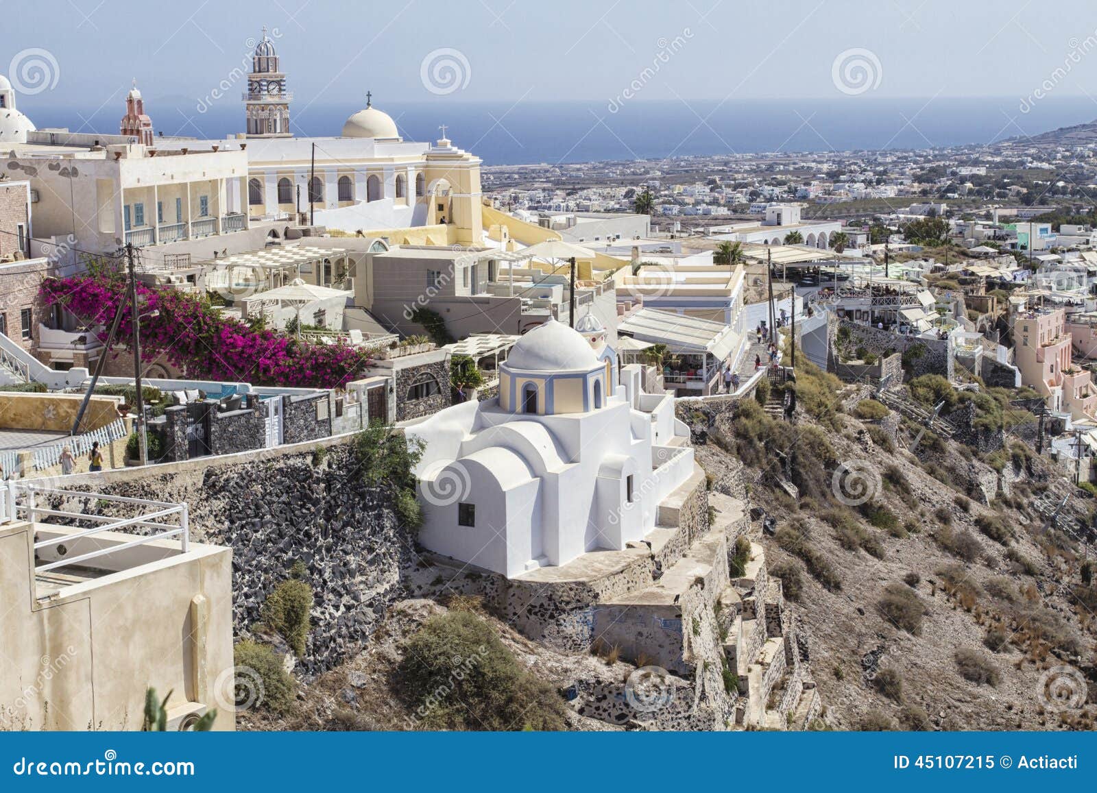 Beautiful scenery of Thira editorial image. Image of island - 45107215