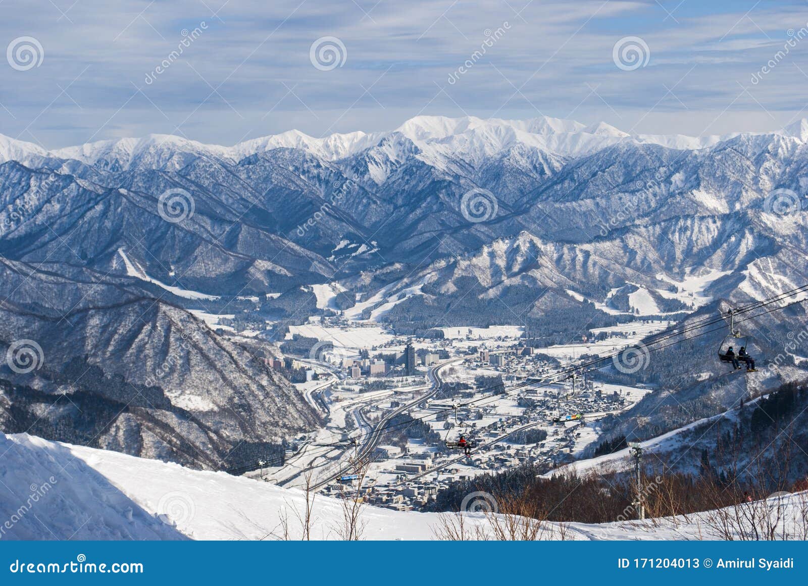 Beautiful Scenery from Top View, Mountains Under the Snow during Winter ...