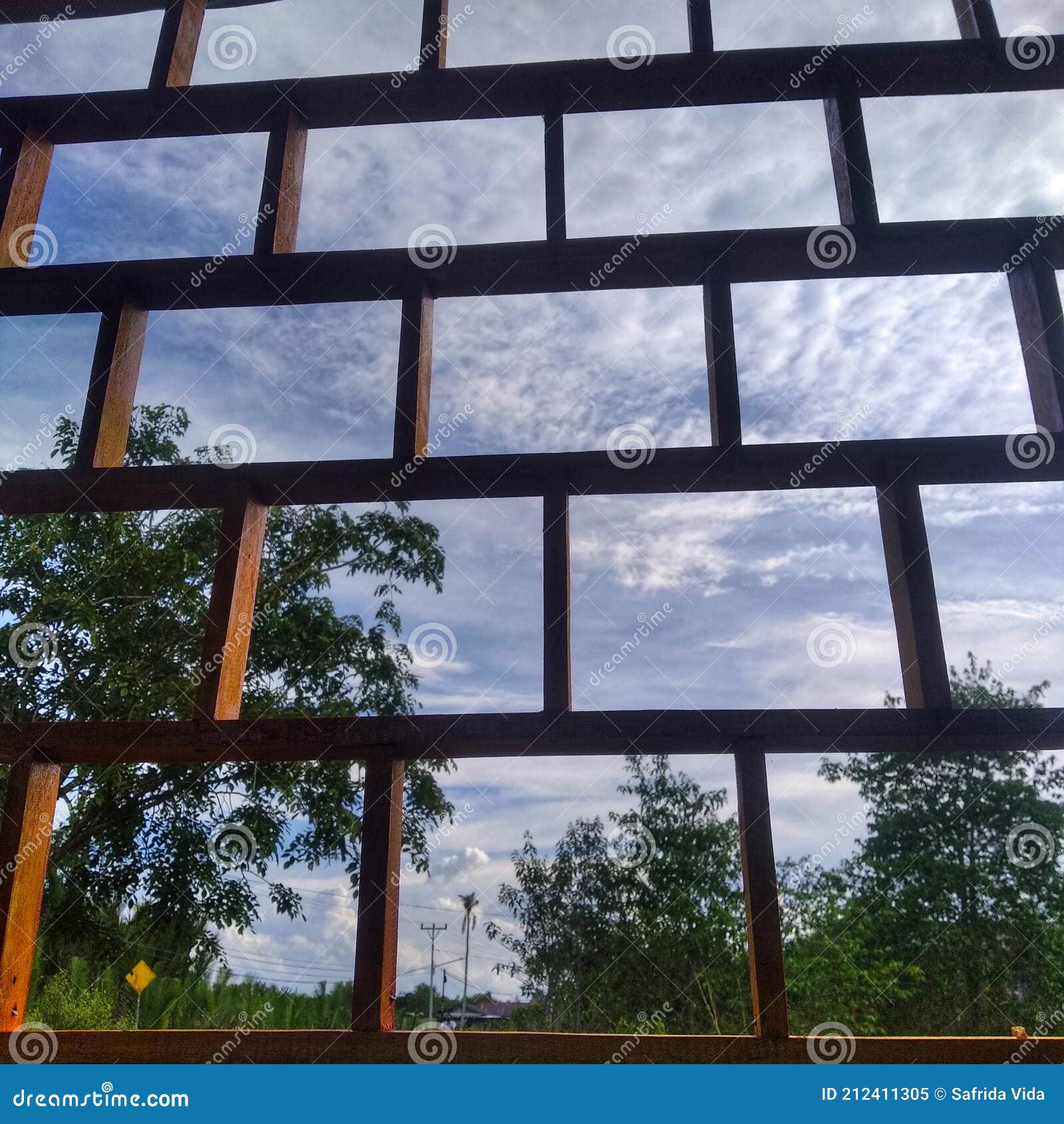 Beautiful Scenery View of Nature through the Window Stock Image - Image ...