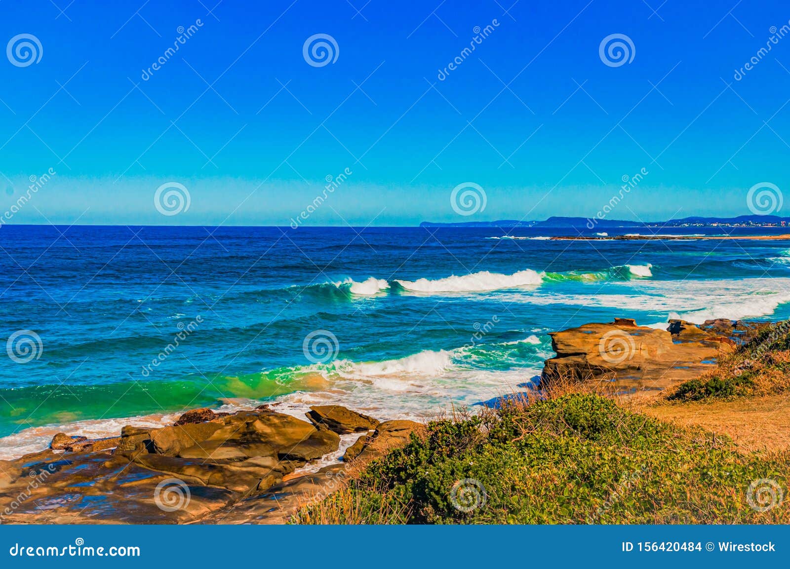 Beautiful Scenery of Water Hitting the Rocks and Cliffs in the Sea ...