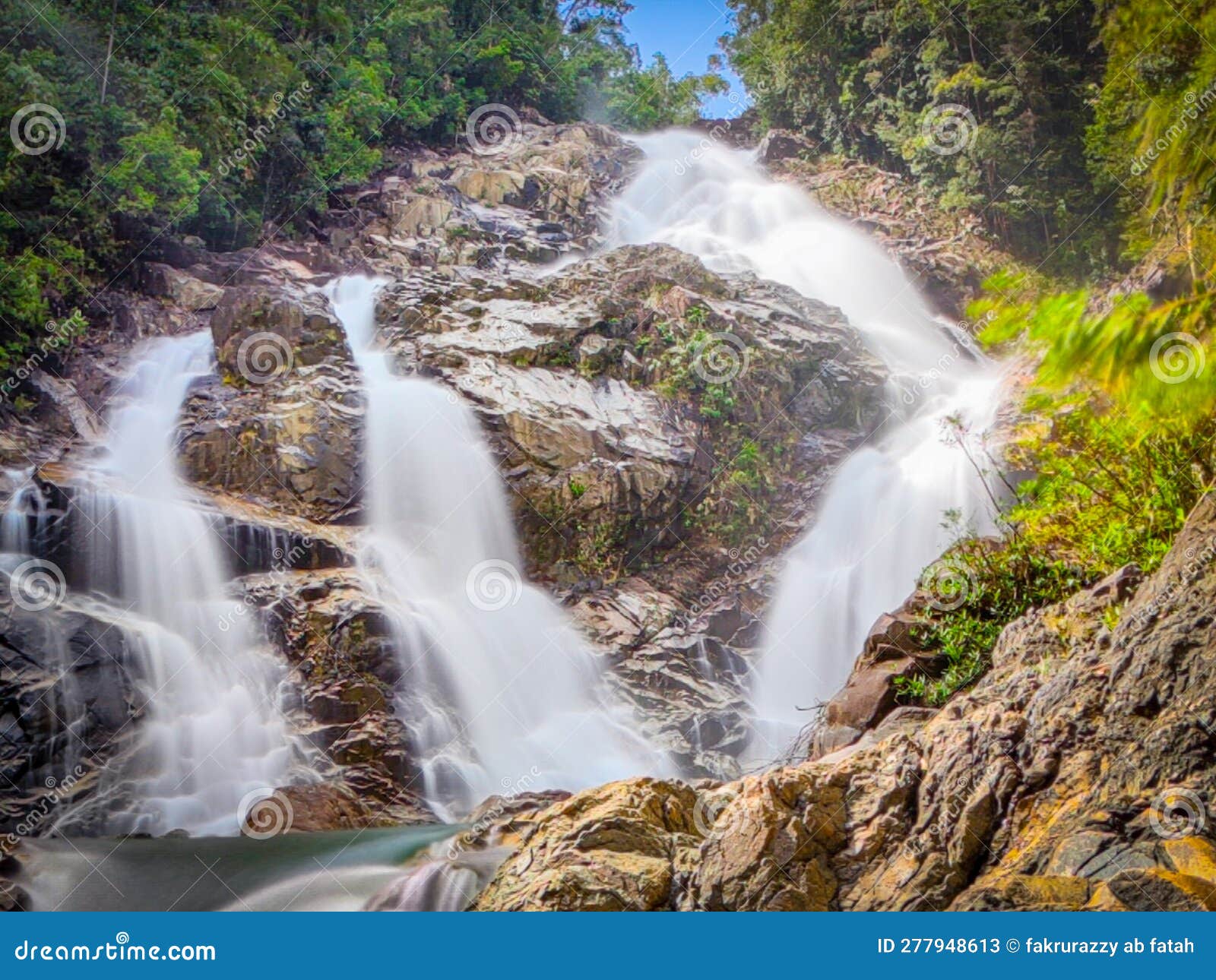 Beautiful Scenery in the Waterfall Area Stock Image - Image of scenery ...