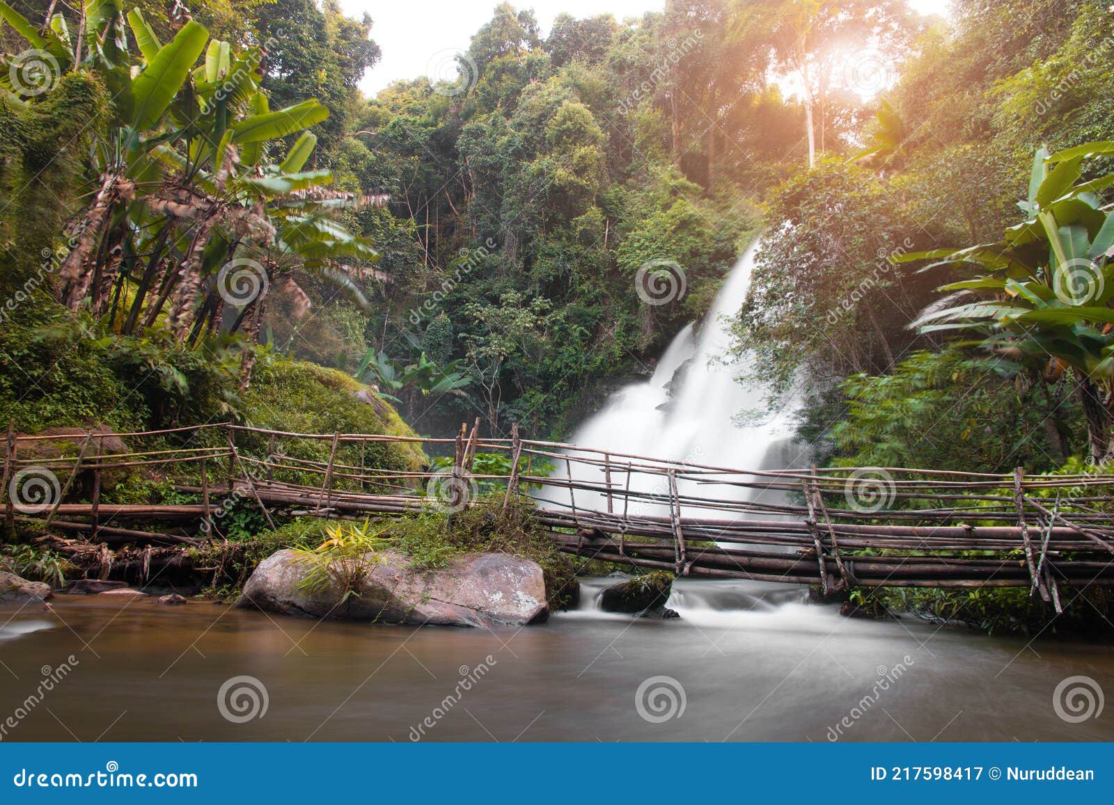 Beautiful Scenery, Waterfall in Wild Stock Image - Image of tropical ...