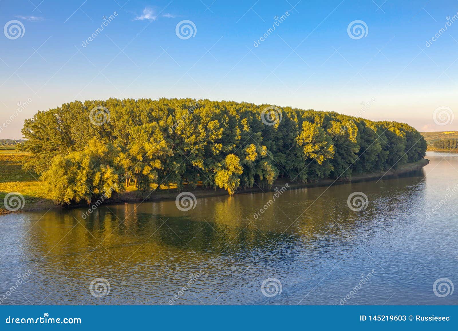 Winding river stock image. Image of fall, idyllic, tree - 145219603